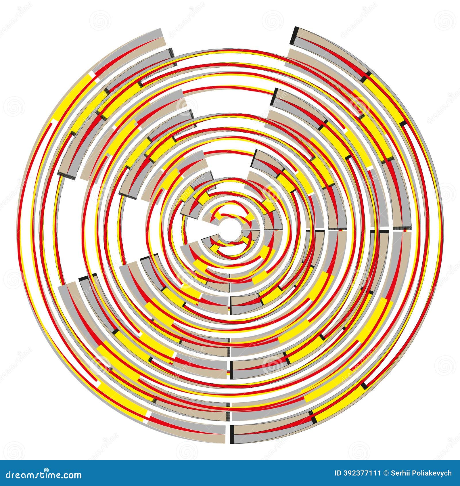 Radial Element With Random Dots, Circles, Rings As Particles. Diffusion ...