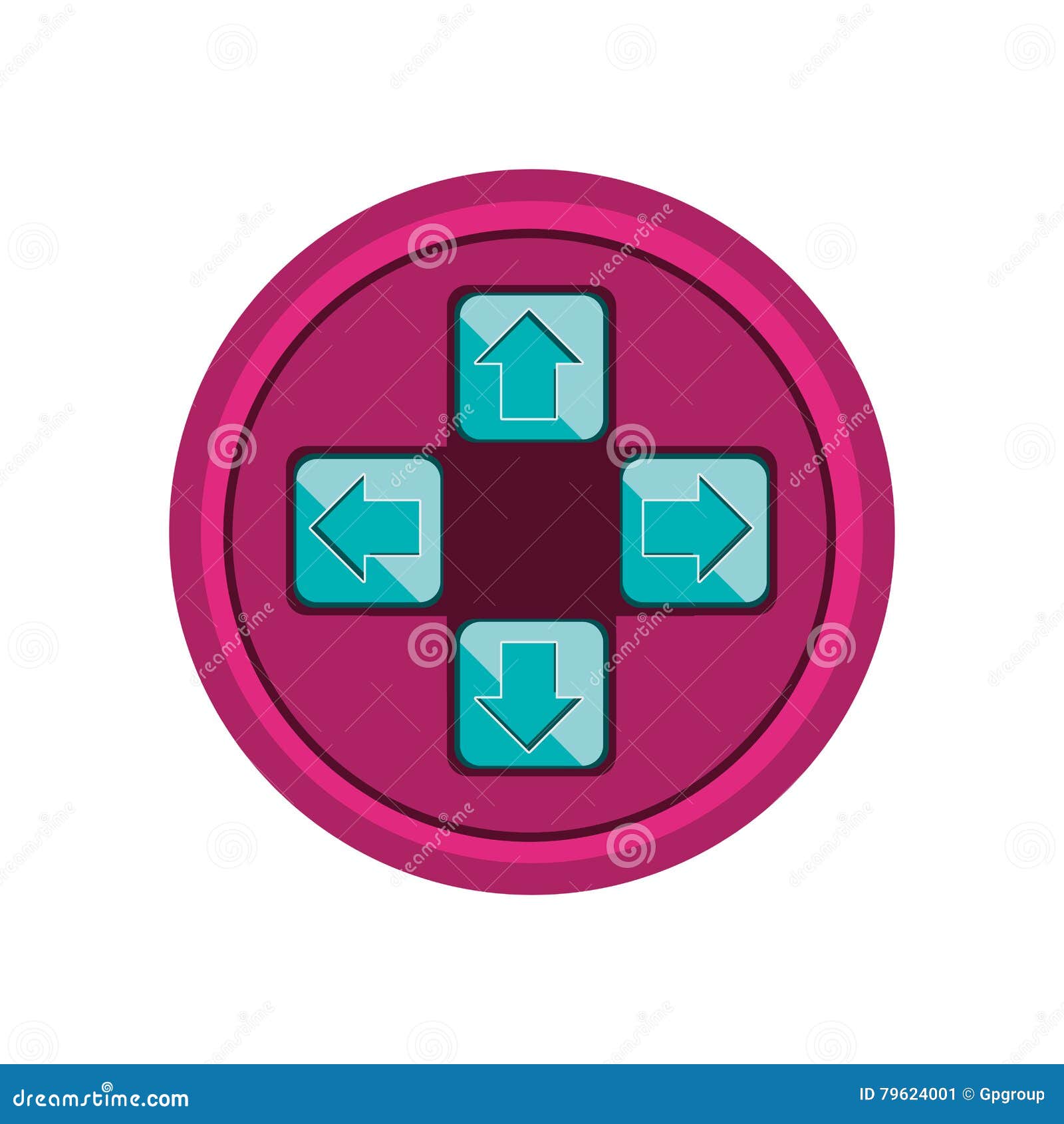 Circular Shape with Arrows Buttons for Games Stock Vector ...