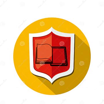 Circular Shape and Emblem with Open Book Stock Vector - Illustration of ...