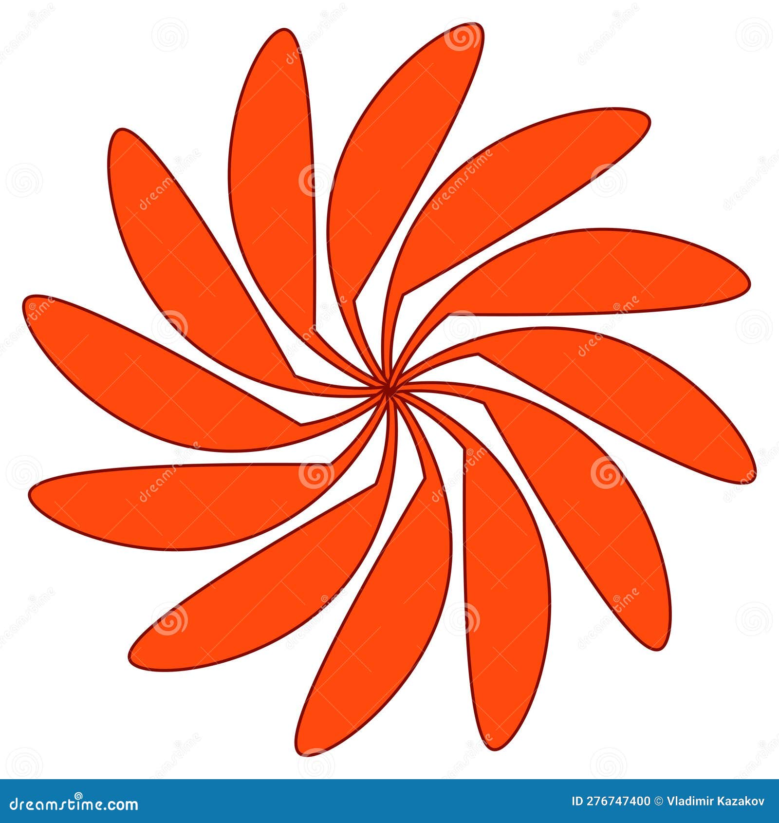 Circular Shape with Petals Like Sun or Flower Isolated on White ...