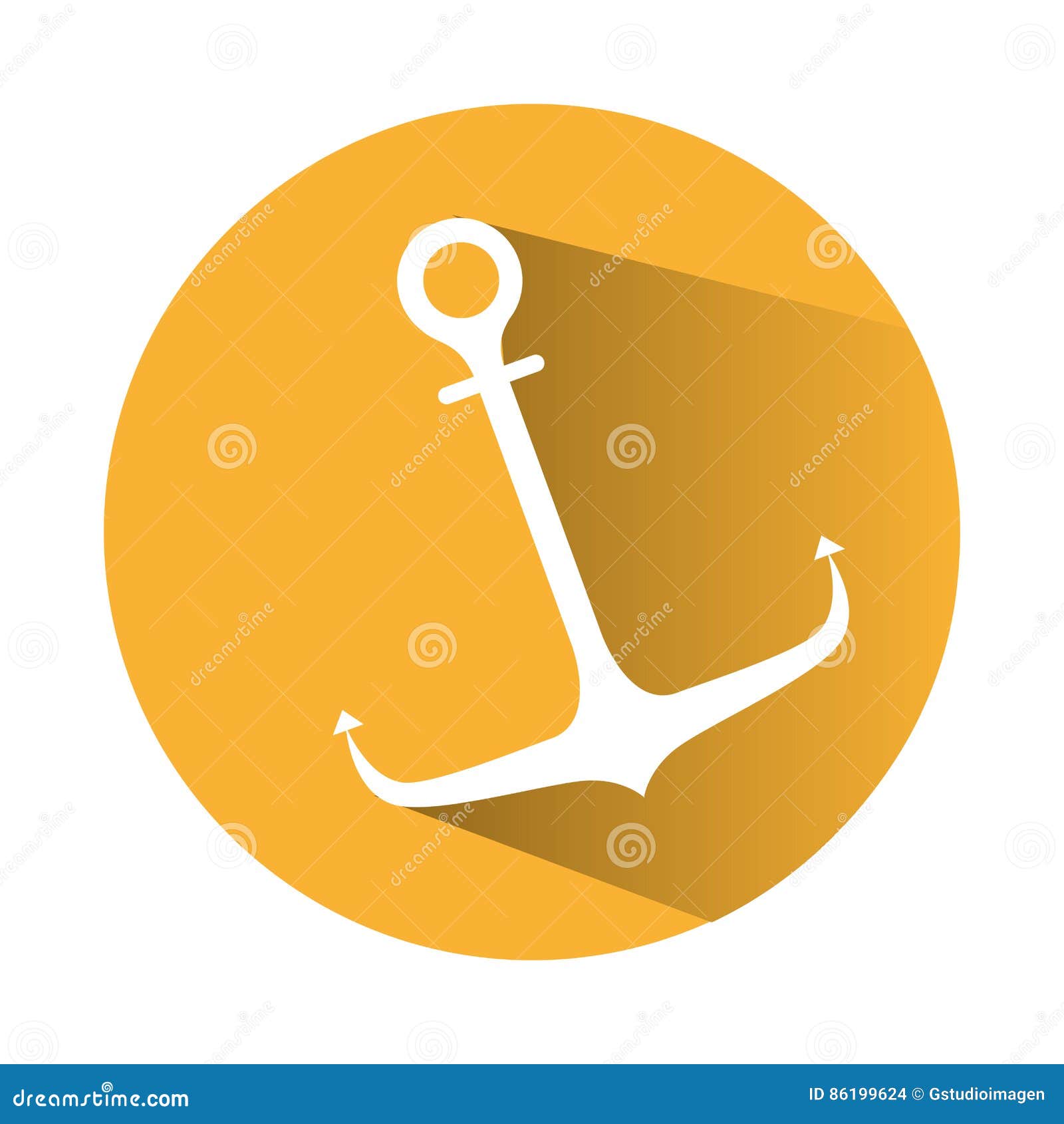 Circular Shape with Silhouette Anchor Stock Vector - Illustration of ...