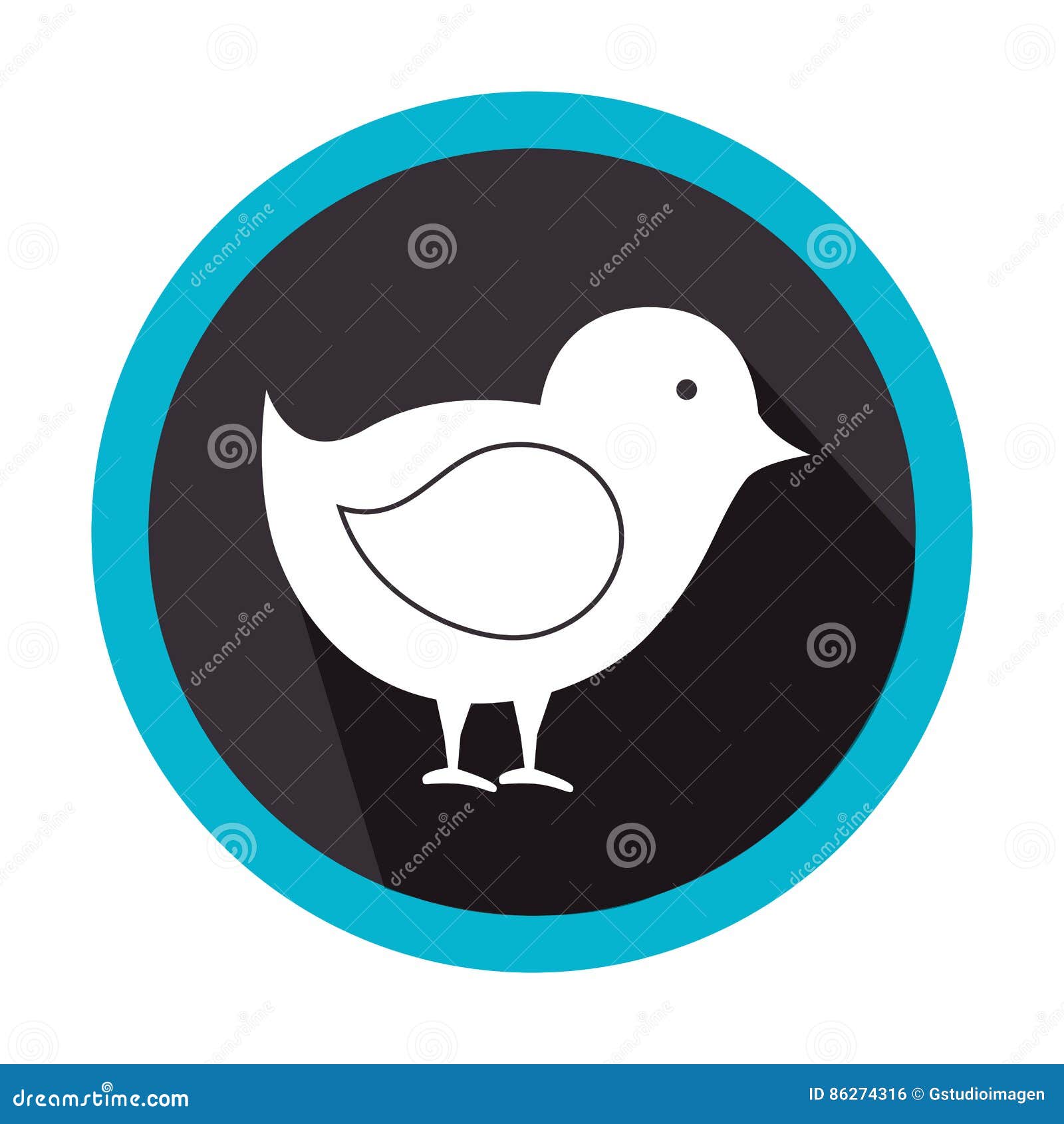 Circular Shape with Silhouette Chicken Animal Stock Vector ...