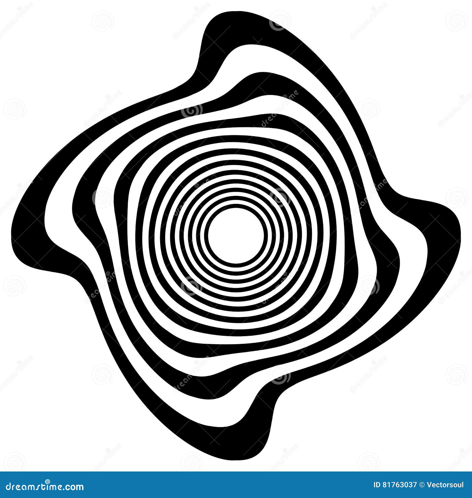 Circular Shape with Spiral, Vortex Distortion Effect Stock Vector ...