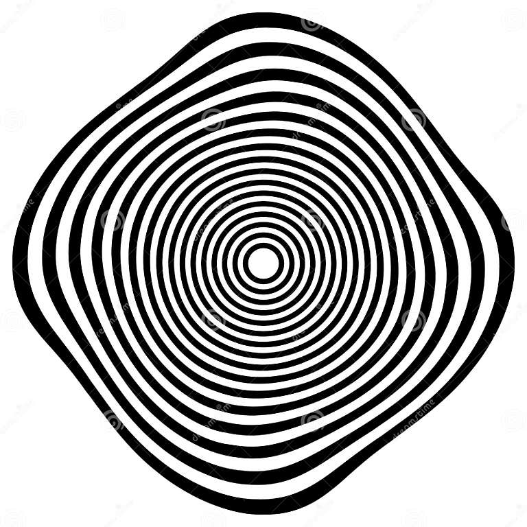 Circular Shape with Spiral, Vortex Distortion Effect Stock Vector ...