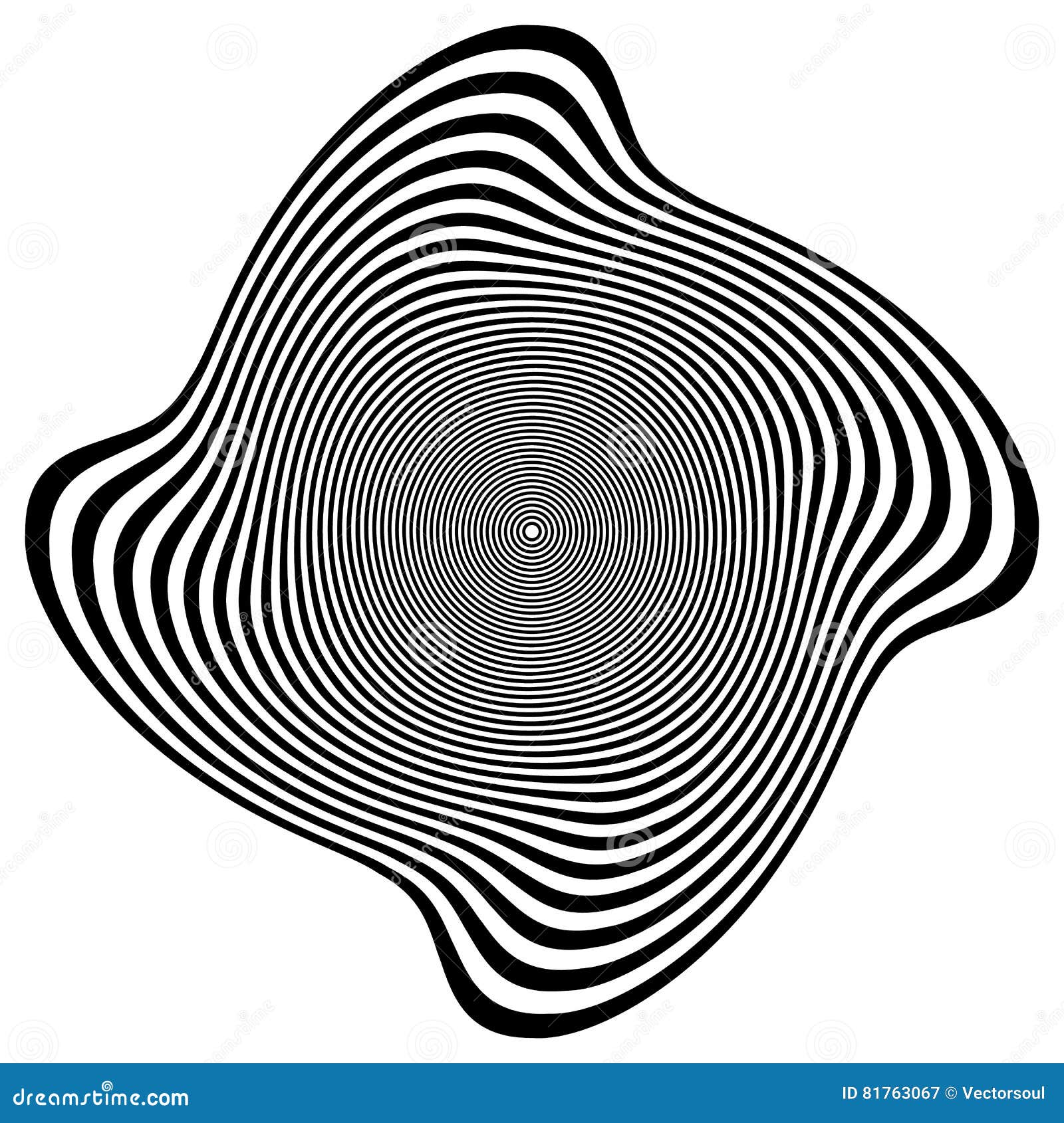 Circular Shape with Spiral, Vortex Distortion Effect Stock Vector ...