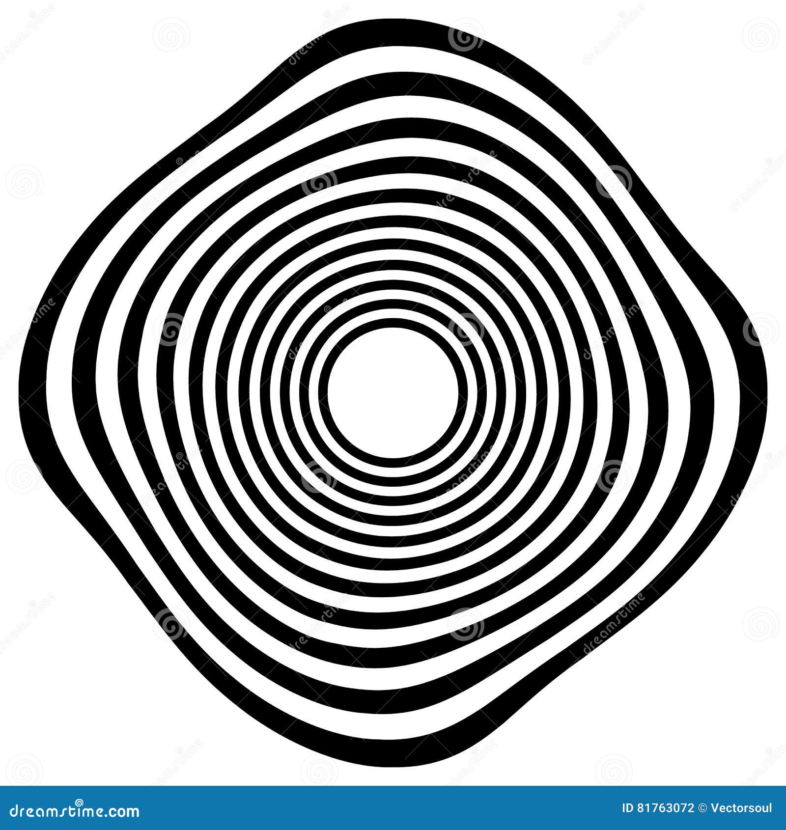Circular Shape with Spiral, Vortex Distortion Effect Stock Vector ...
