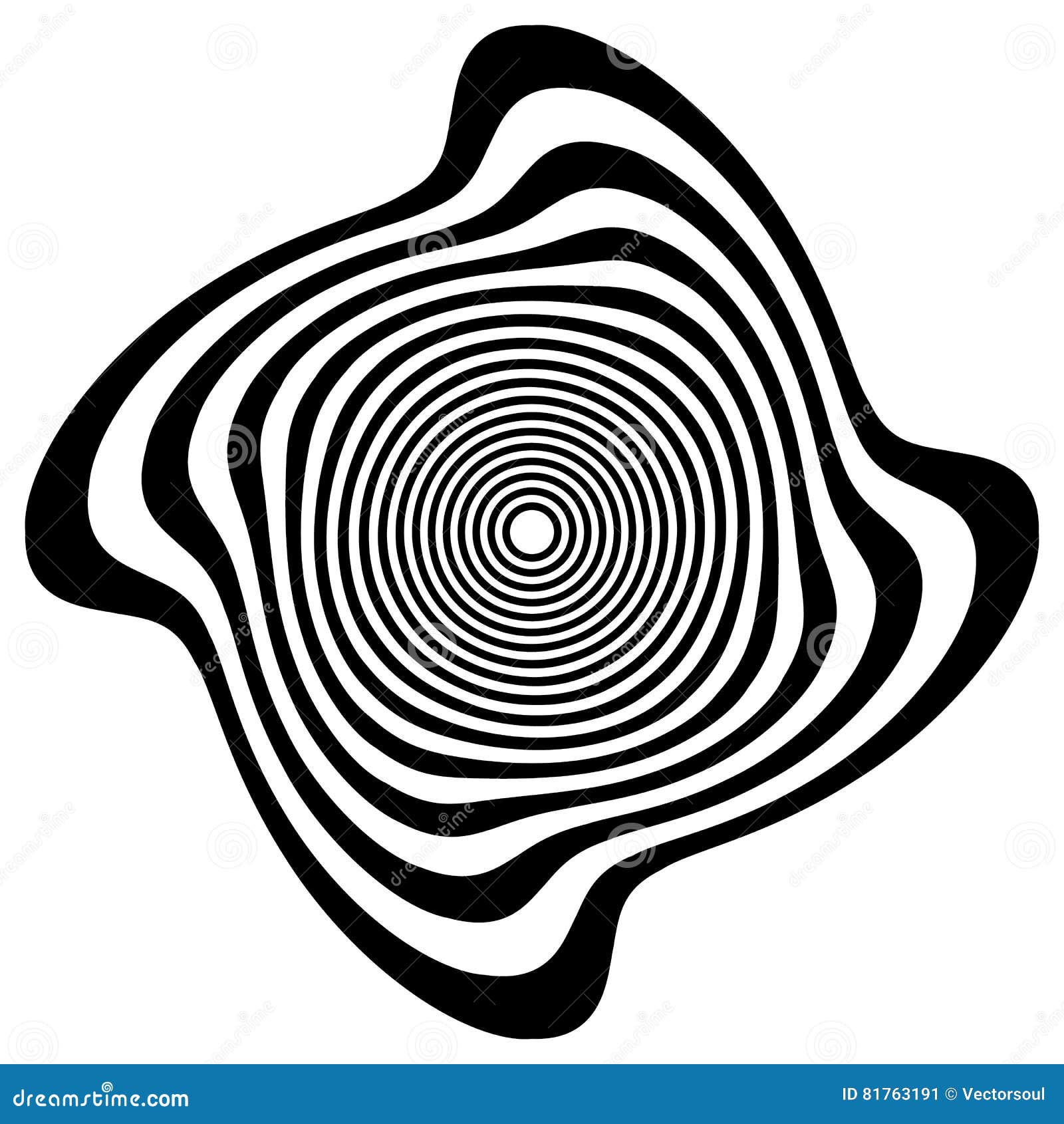 Circular Shape with Spiral, Vortex Distortion Effect Stock Vector ...