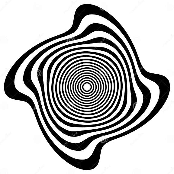 Circular Shape with Spiral, Vortex Distortion Effect Stock Vector ...