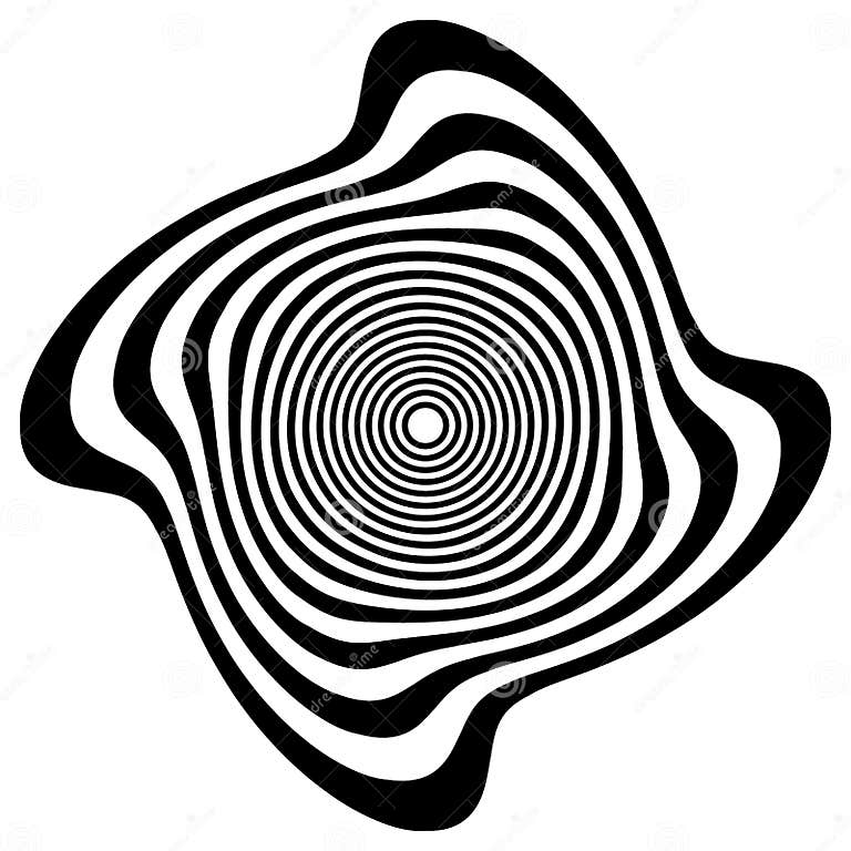 Circular Shape with Spiral, Vortex Distortion Effect Stock Vector ...