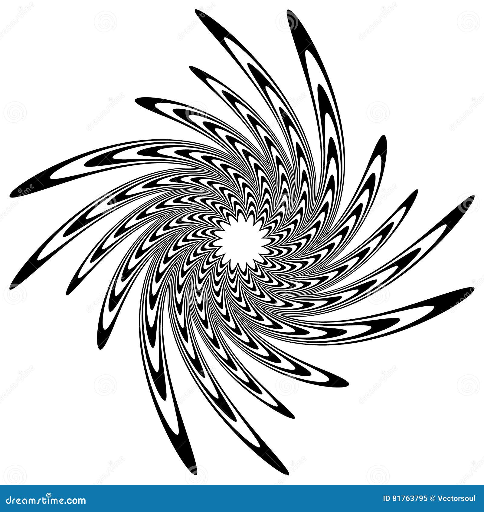 Circular Shape with Spiral, Vortex Distortion Effect Stock Vector ...