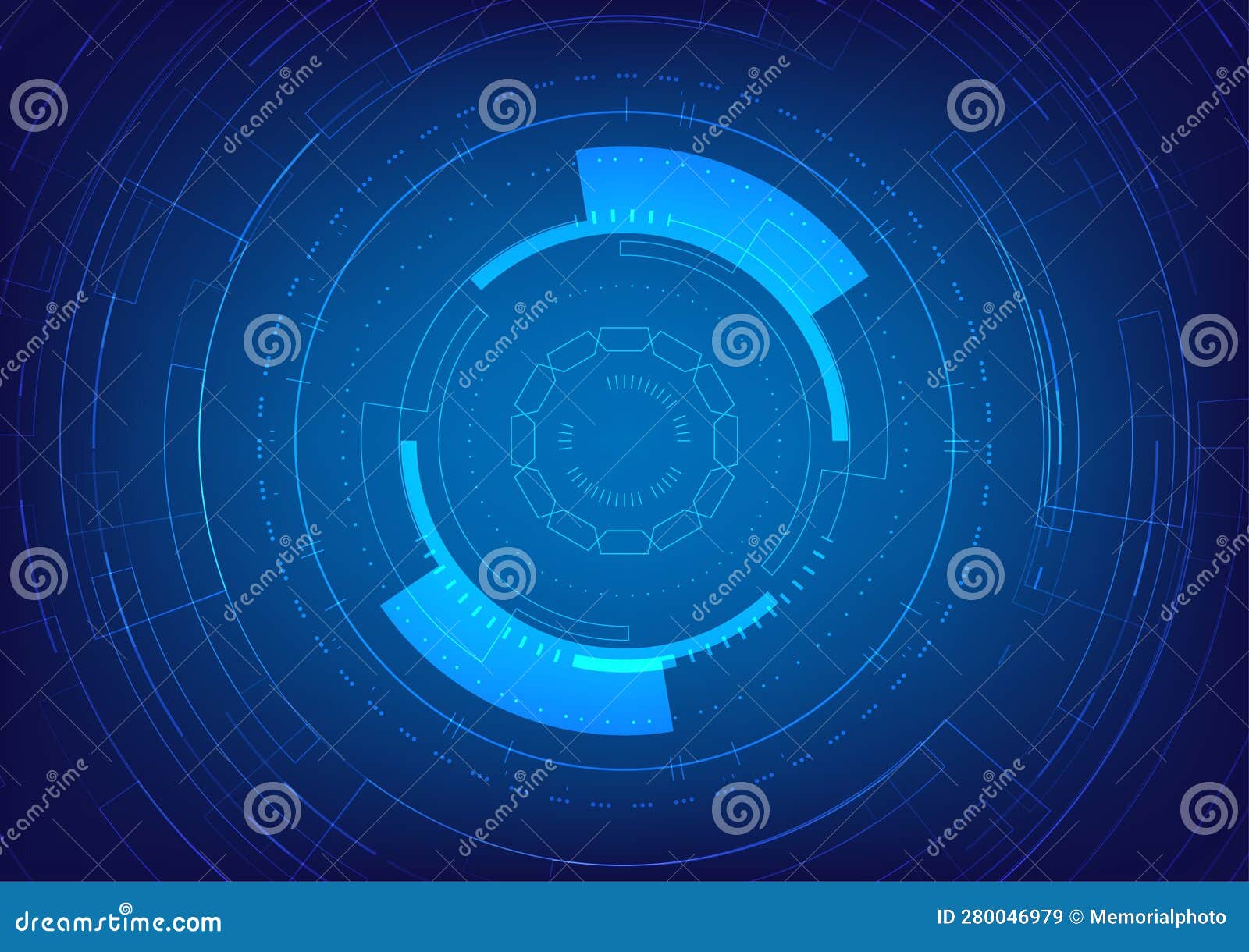 Circular Shape Technology Automation. Abstract Background Digital ...