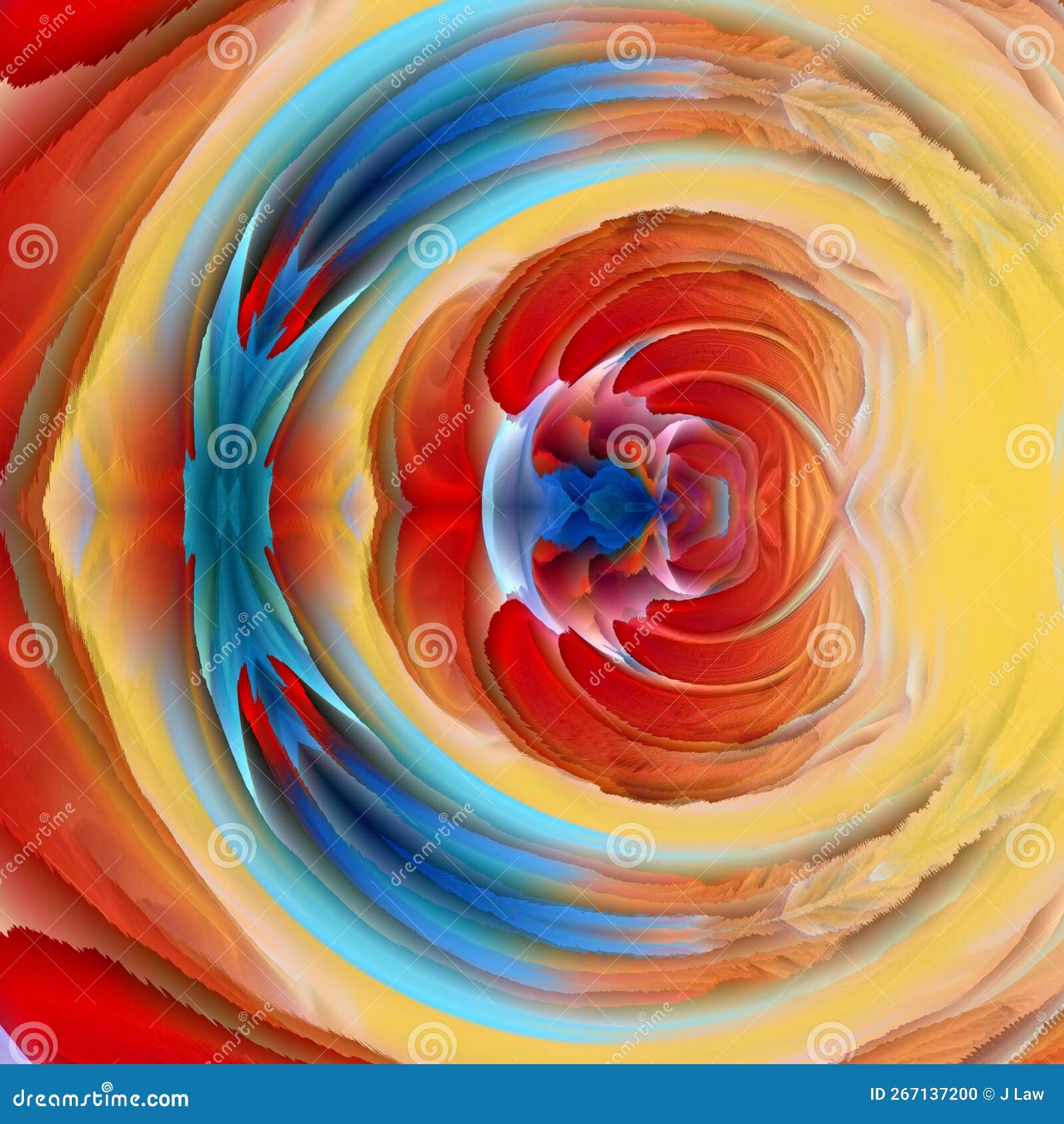 Circular Shaped Distortion Designs in Yellow Red and Blue Colours Stock ...