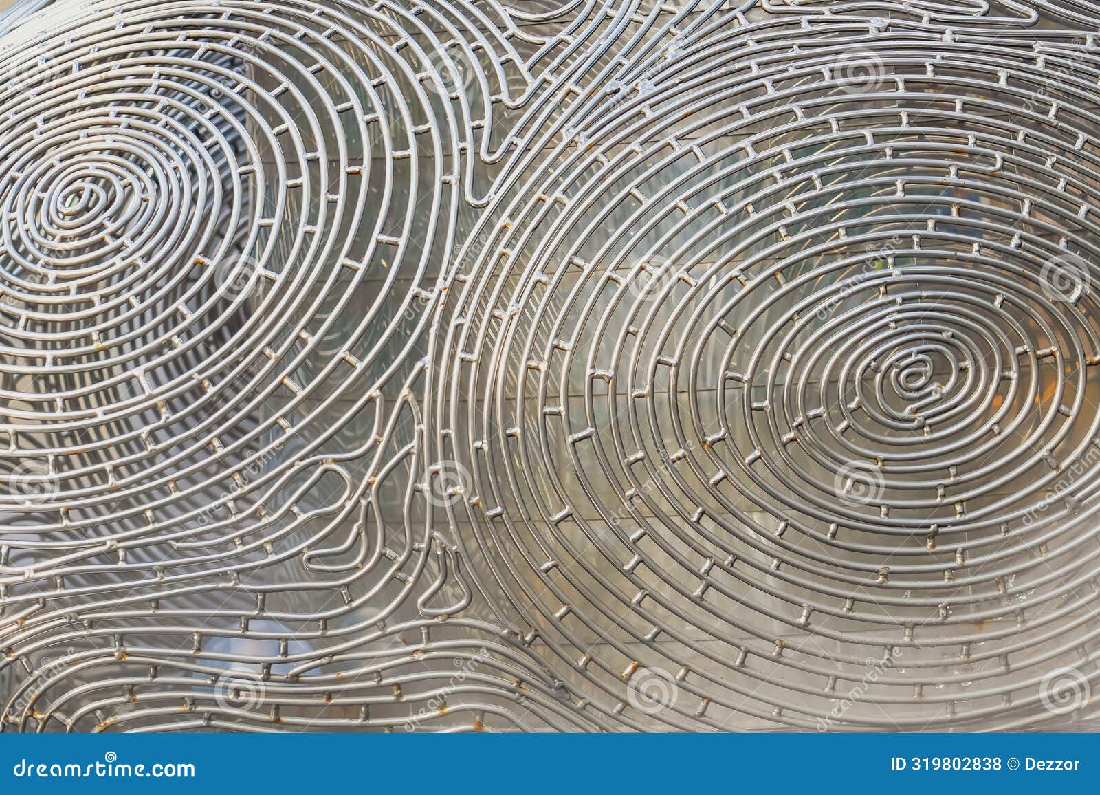 Circular Shapes Wire Labyrinth Metal Texture Pattern Chrome Stock Photo ...