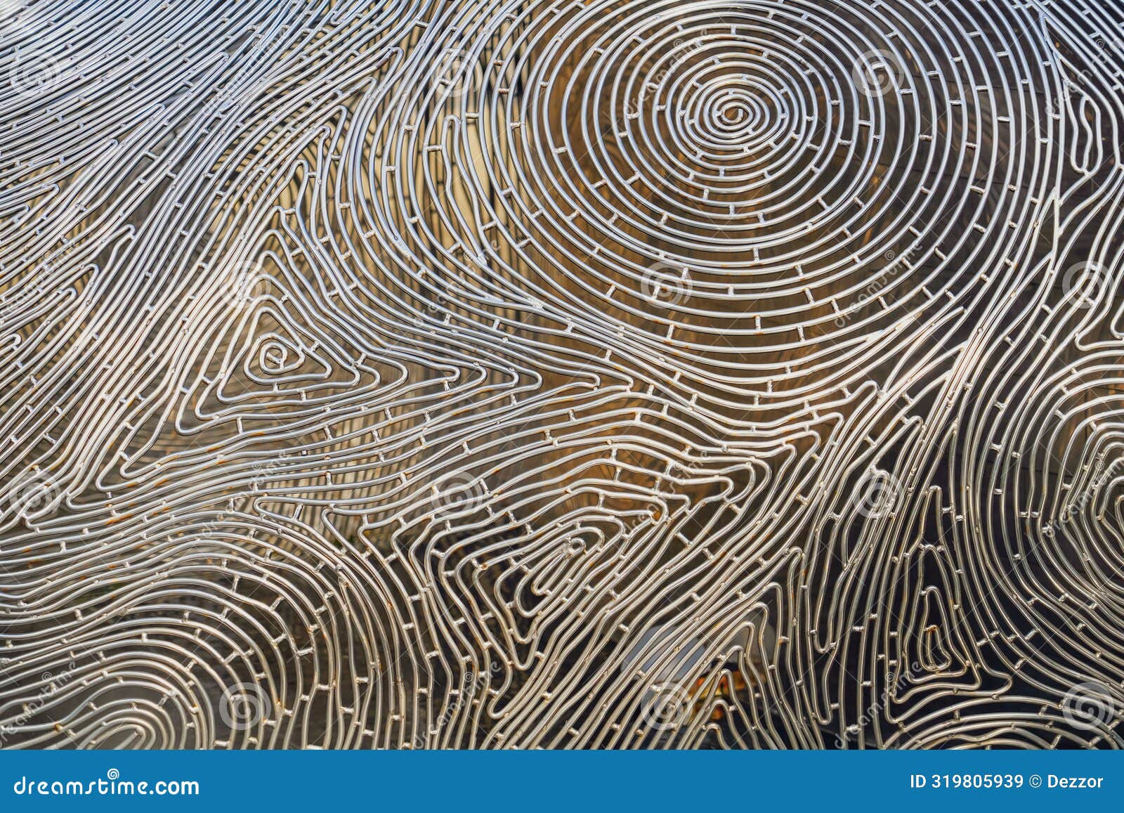 Circular Shapes Wire Labyrinth Metal Texture Pattern Chrome Stock Image ...