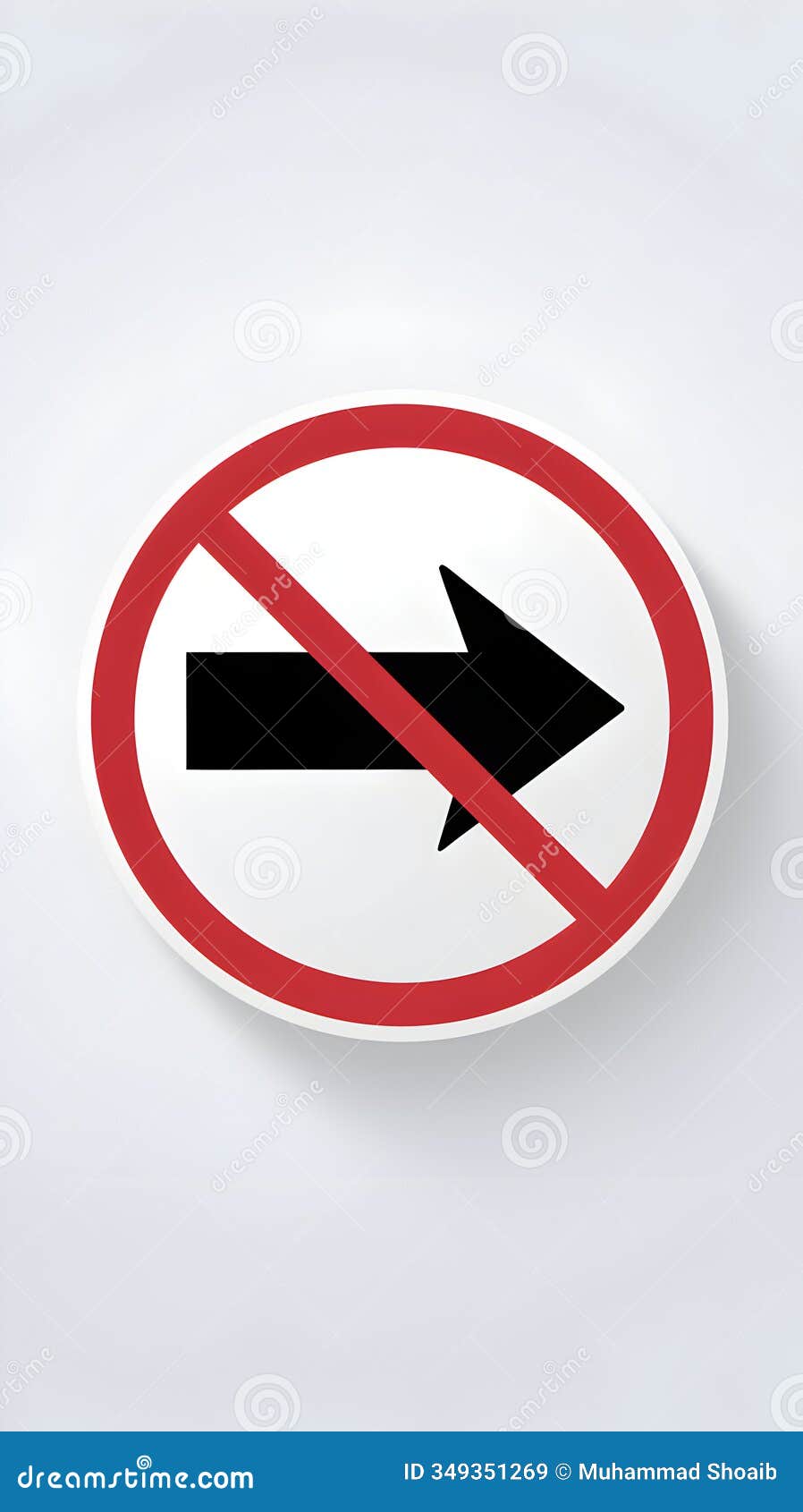 Circular Sign with Red-bordered Arrow Indicating Restriction with ...