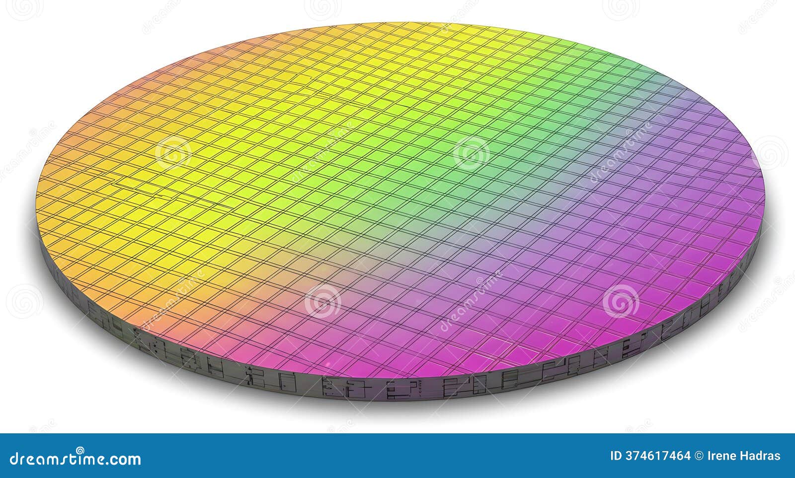 Silicon Wafer With Processor Cores, 6 Nm Size. 3D Rendering Stock ...