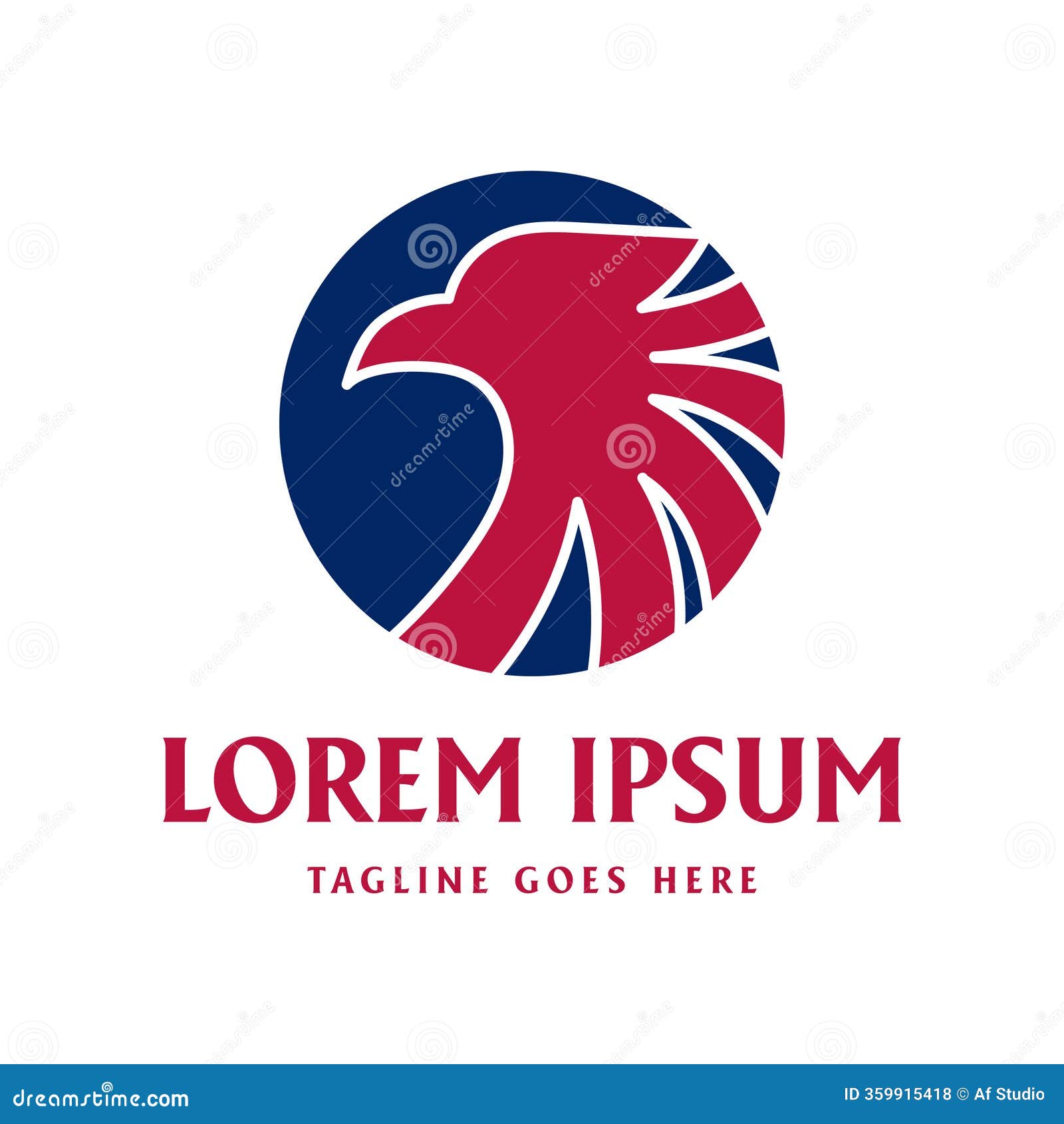 Circular Simple Minimalist American Eagle Hawk Falcon Head Logo Design ...