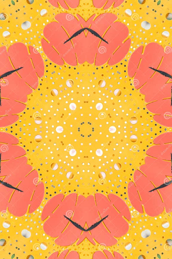Circular Six Sided Pattern Yellow Stock Illustration - Illustration of ...