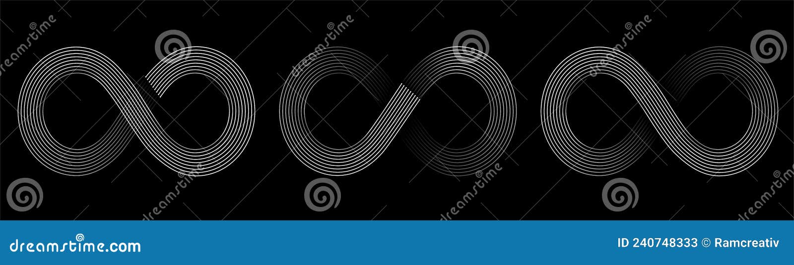 Circular Sound Wave Rhythm from Lines. Symbol Infinity, Repetition and ...