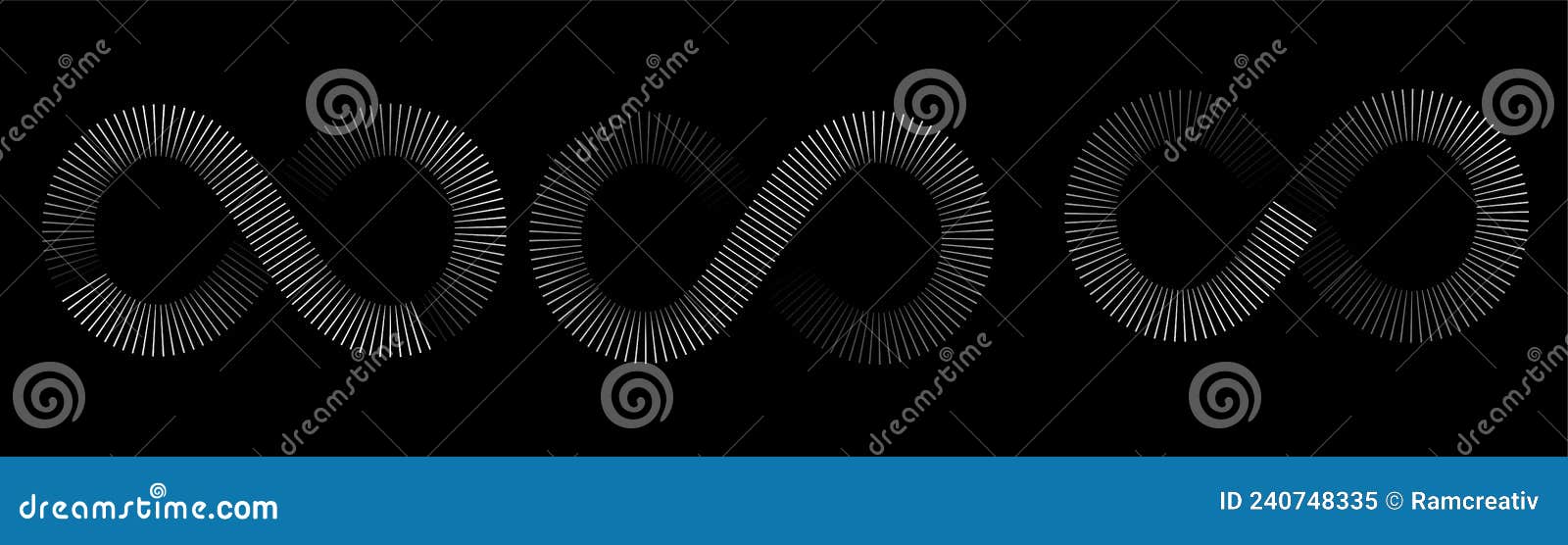 Circular Sound Wave Rhythm from Lines. Symbol Infinity, Repetition and ...