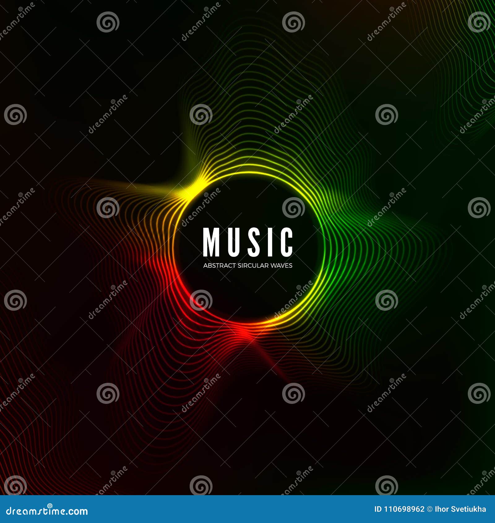 Circular Sound Wave Visualization. Abstract Music Background. Color ...