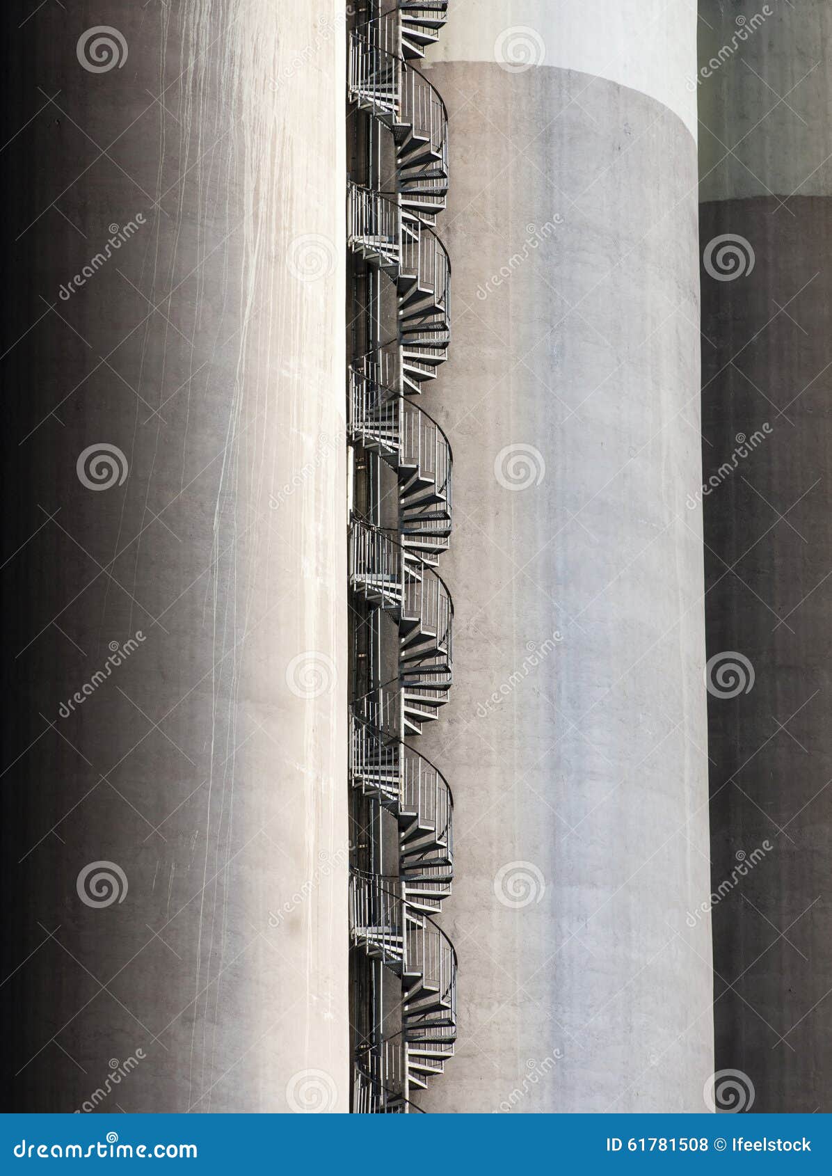 Circular Spiral Staircase Infinite on Concrete Walls Stock Photo ...