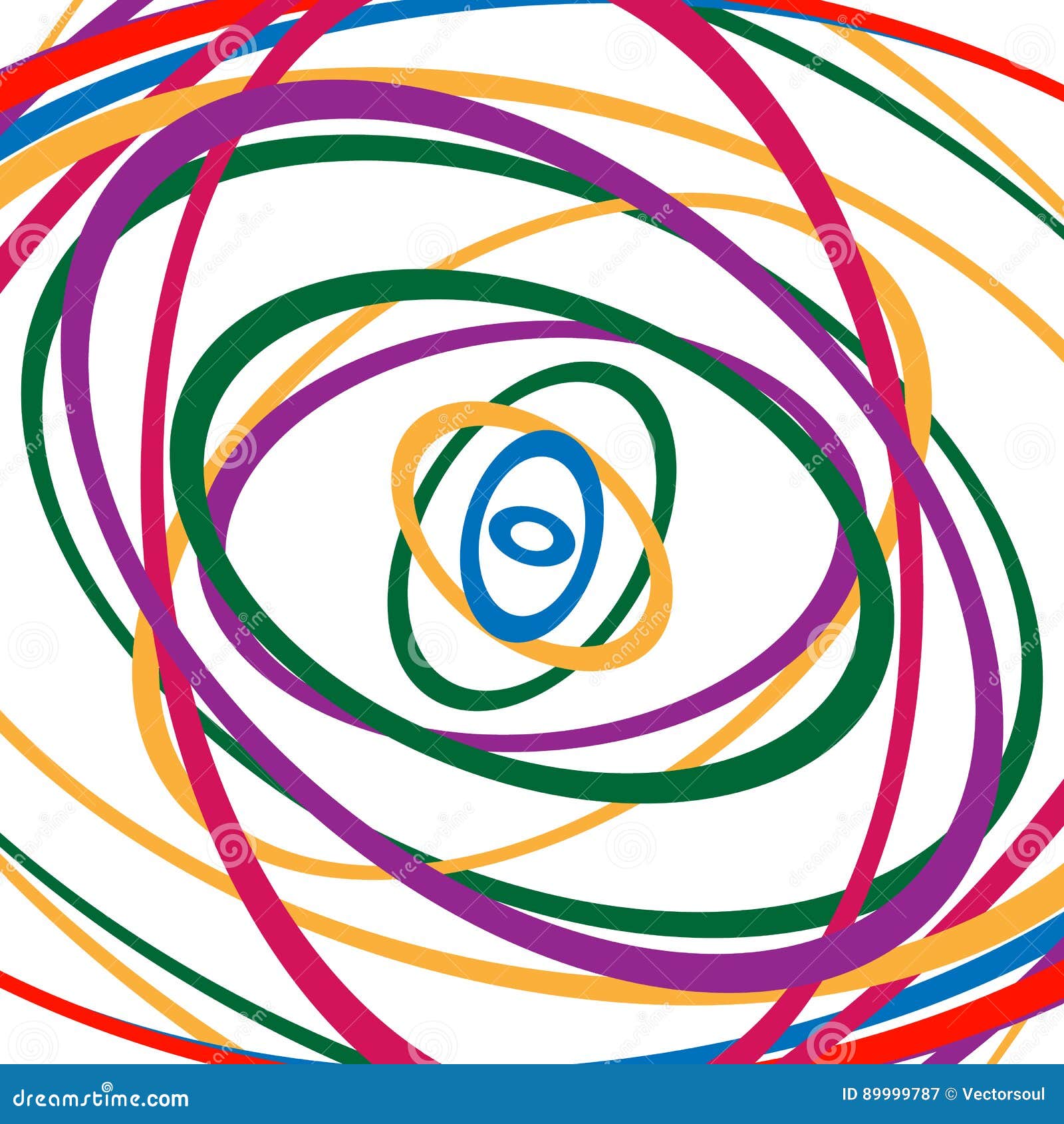 Circular Spirally Abstract Pattern with Colorful Ellipses. Random ...