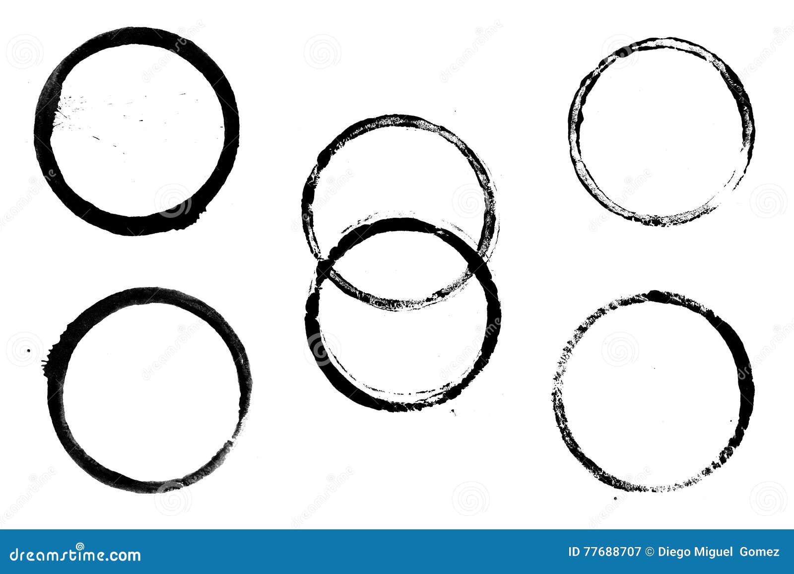 Circular spots ink stock image. Image of isolated, strokes - 77688707
