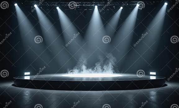 Circular Stage with Circular Platform and Large, Circular Light Source ...