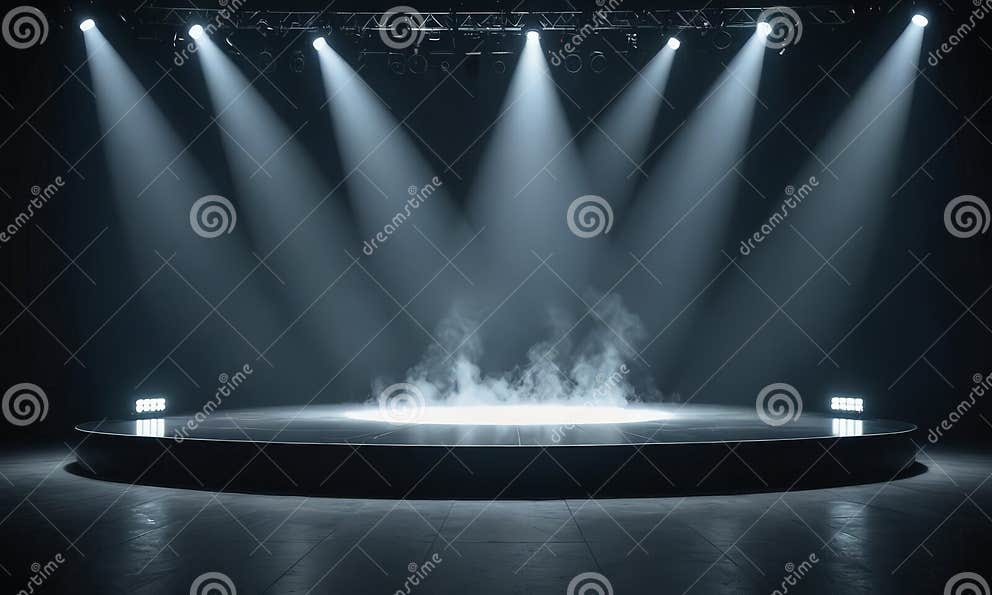 Circular Stage with Circular Platform and Large, Circular Light Source ...