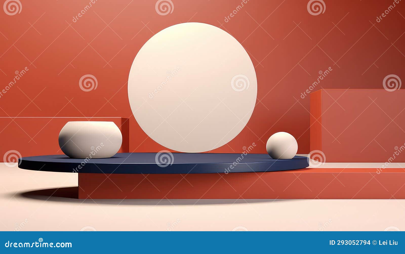 Circular Stage with Soft Tones and Striking Colors Stock Illustration ...