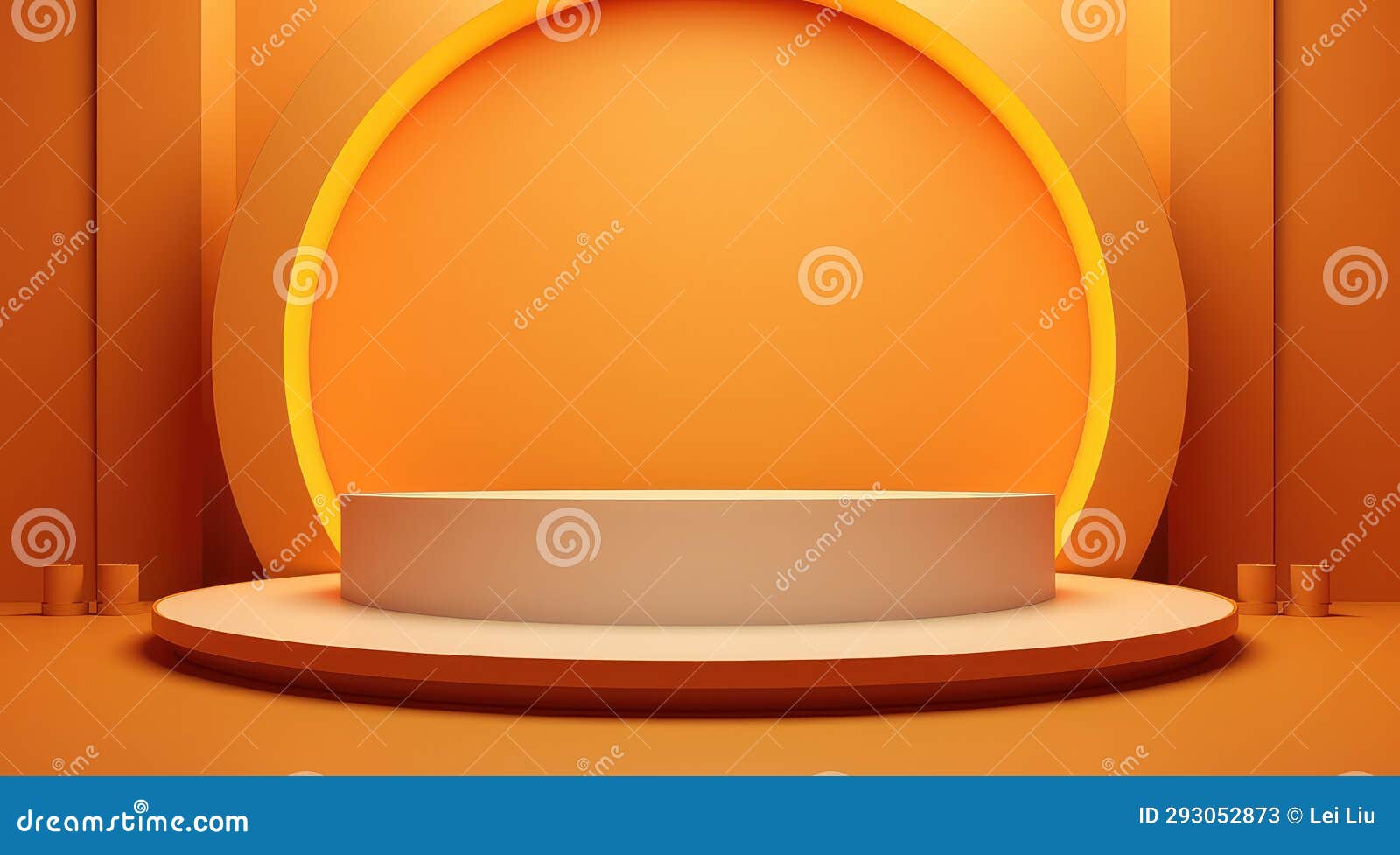 Circular Stage with Soft Tones and Striking Colors Stock Illustration ...