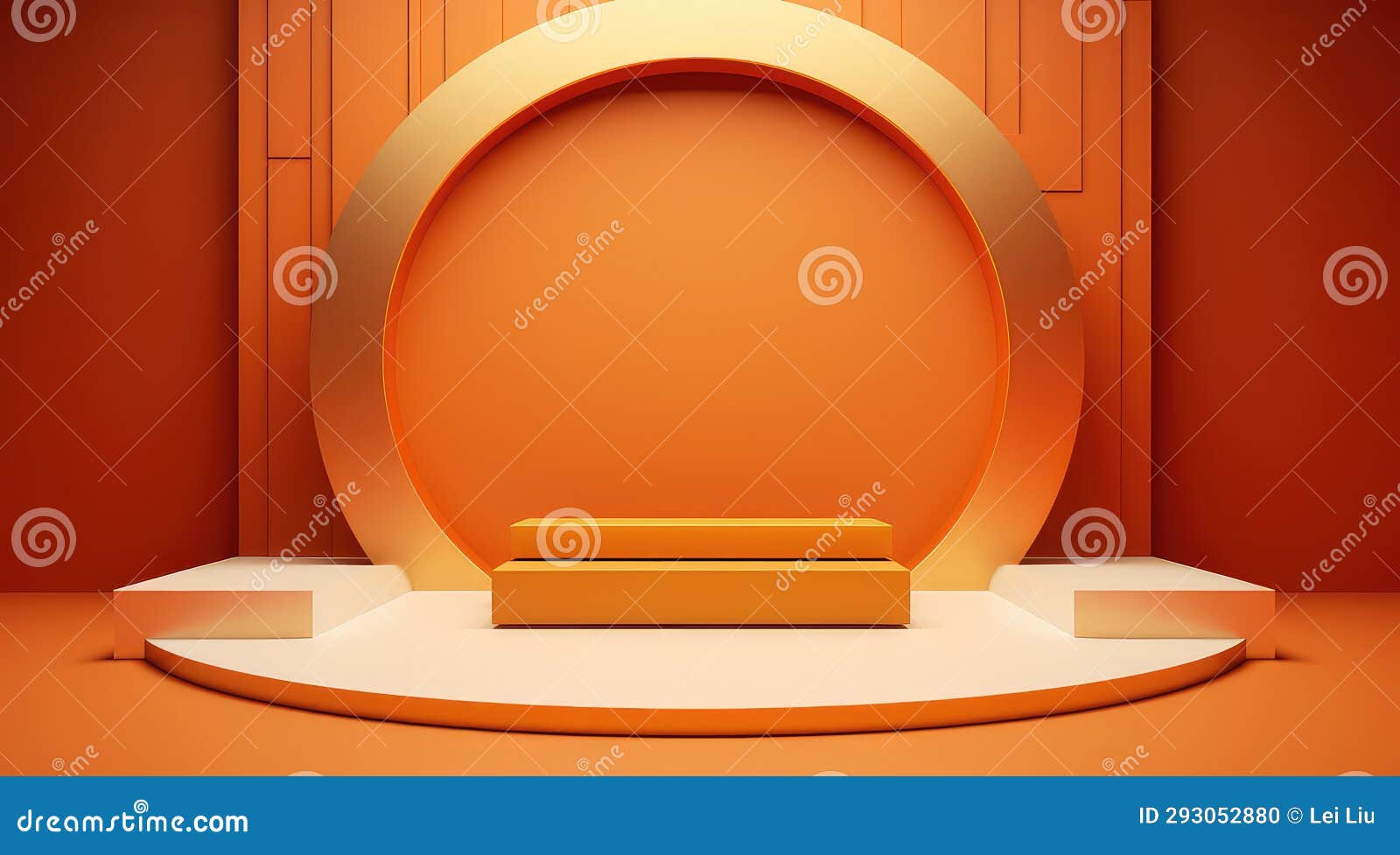 Circular Stage with Soft Tones and Striking Colors Stock Illustration ...