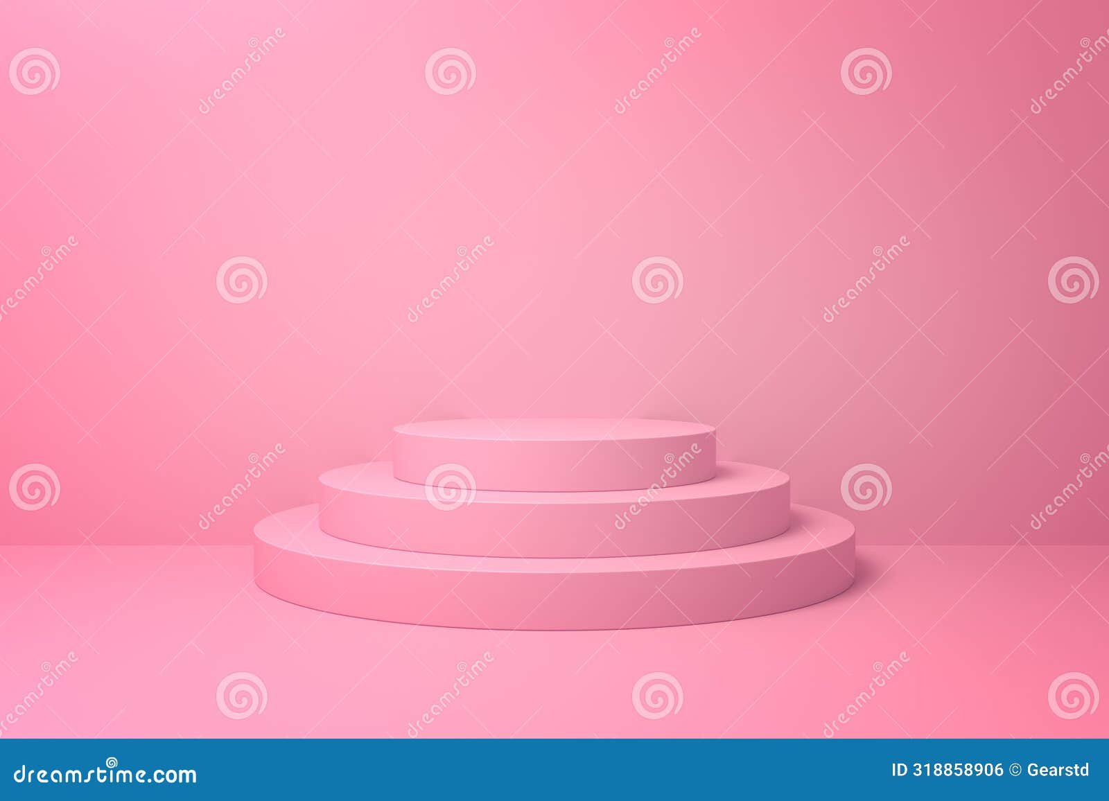 Circular Stages with Radiant Steps in Pink Stock Illustration ...