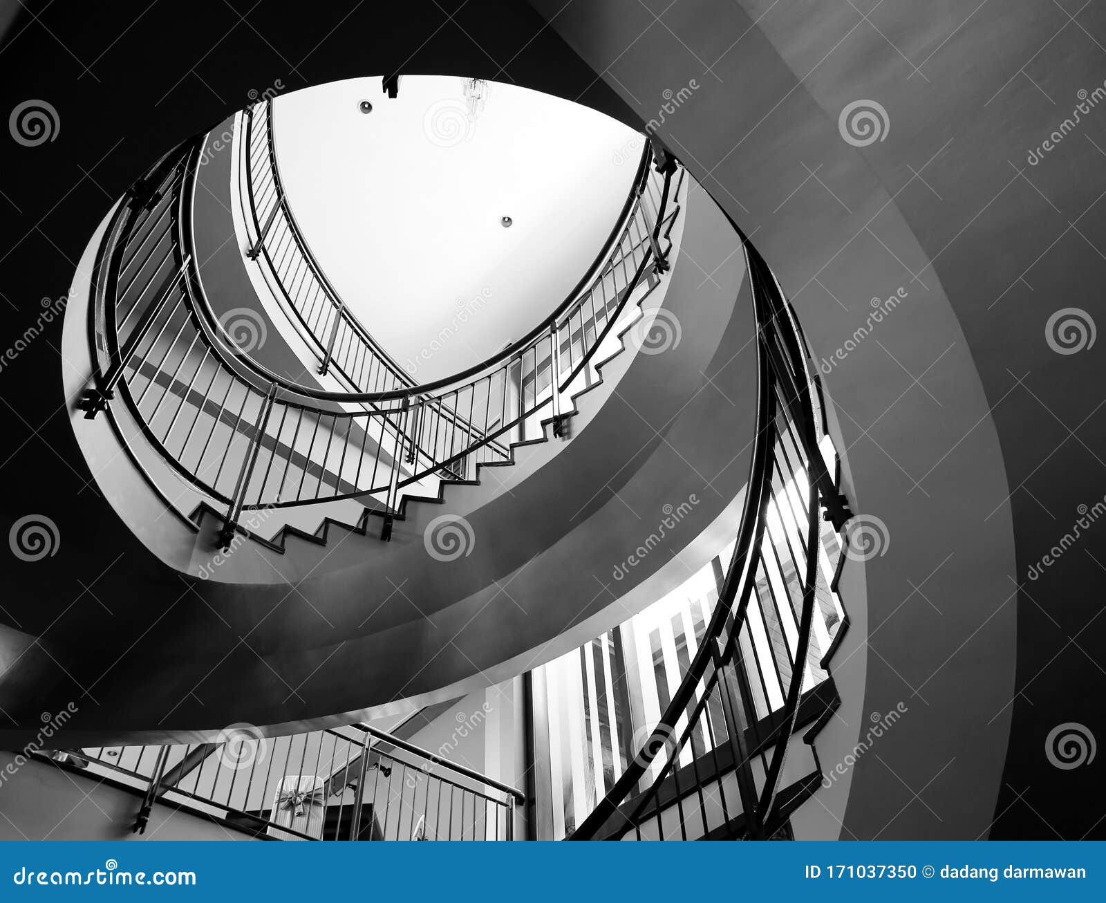 Circular Stairs Seen from Below Stock Photo - Image of black, stairs ...