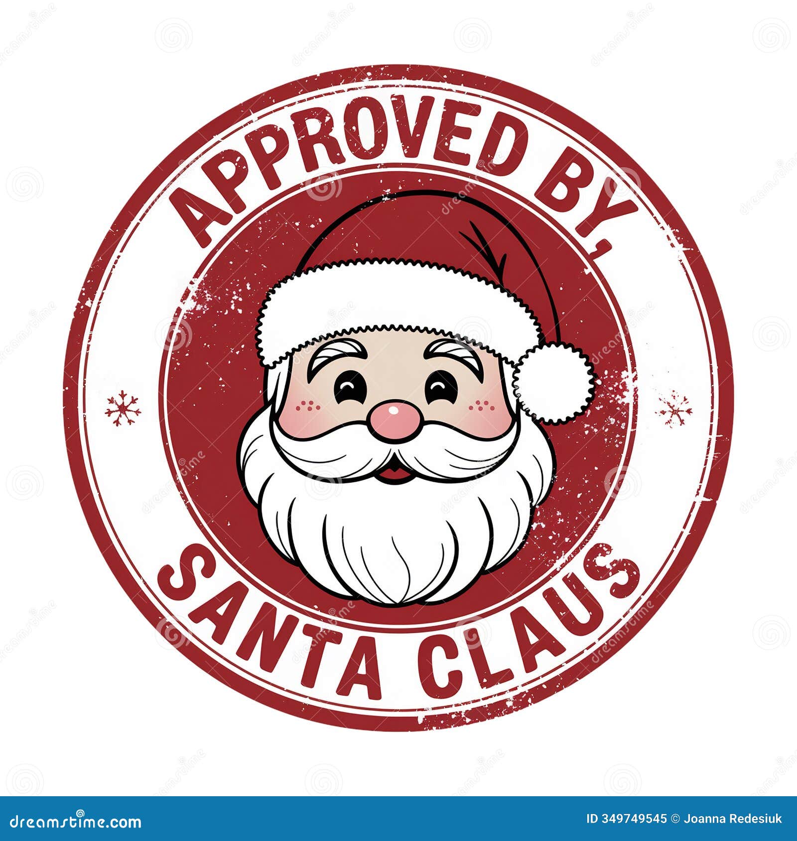 A Circular Stamp Design Approved by Santa Claus Touch Stock Image ...