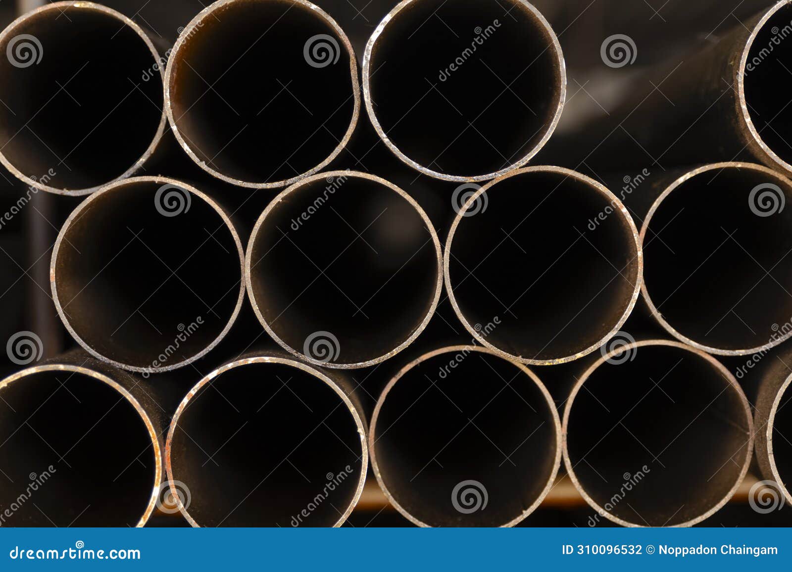 Circular Steel Pipe for Construction Work. Stock Photo - Image of ...