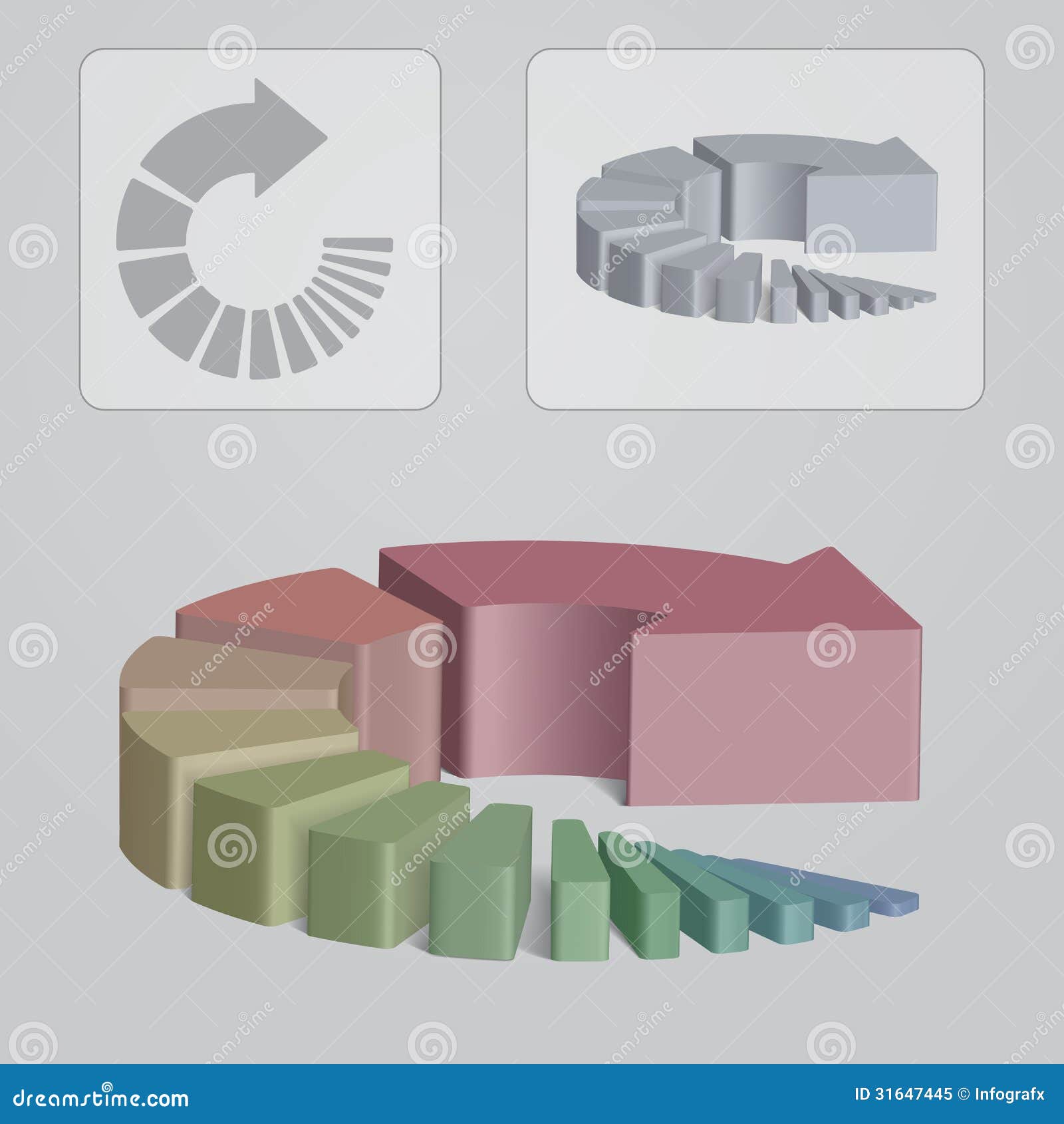 Circular Steps Arrow, Color Infographic Illustrati Stock Vector ...