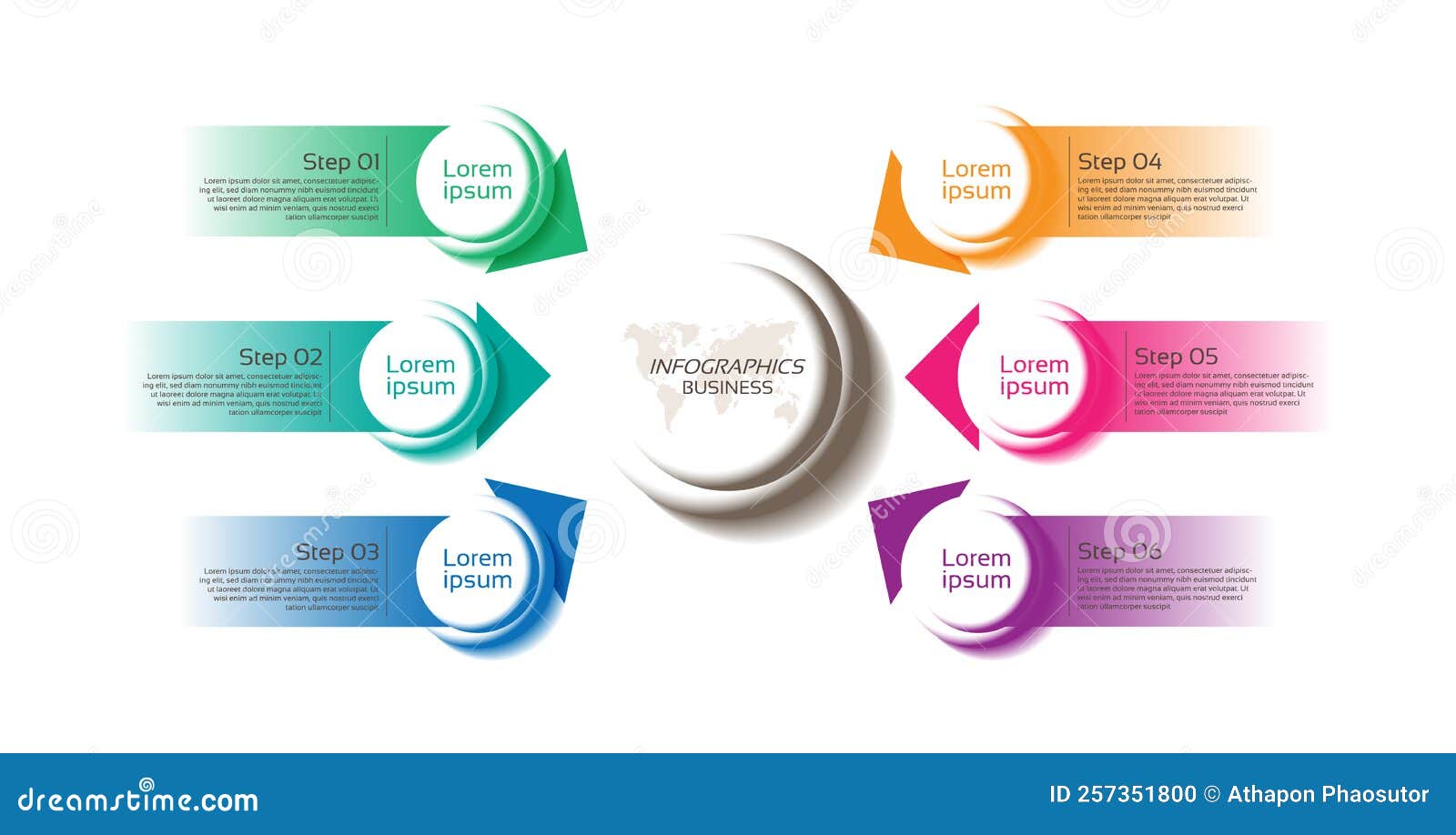 Circular Steps Infographics Template Design Stock Vector - Illustration ...