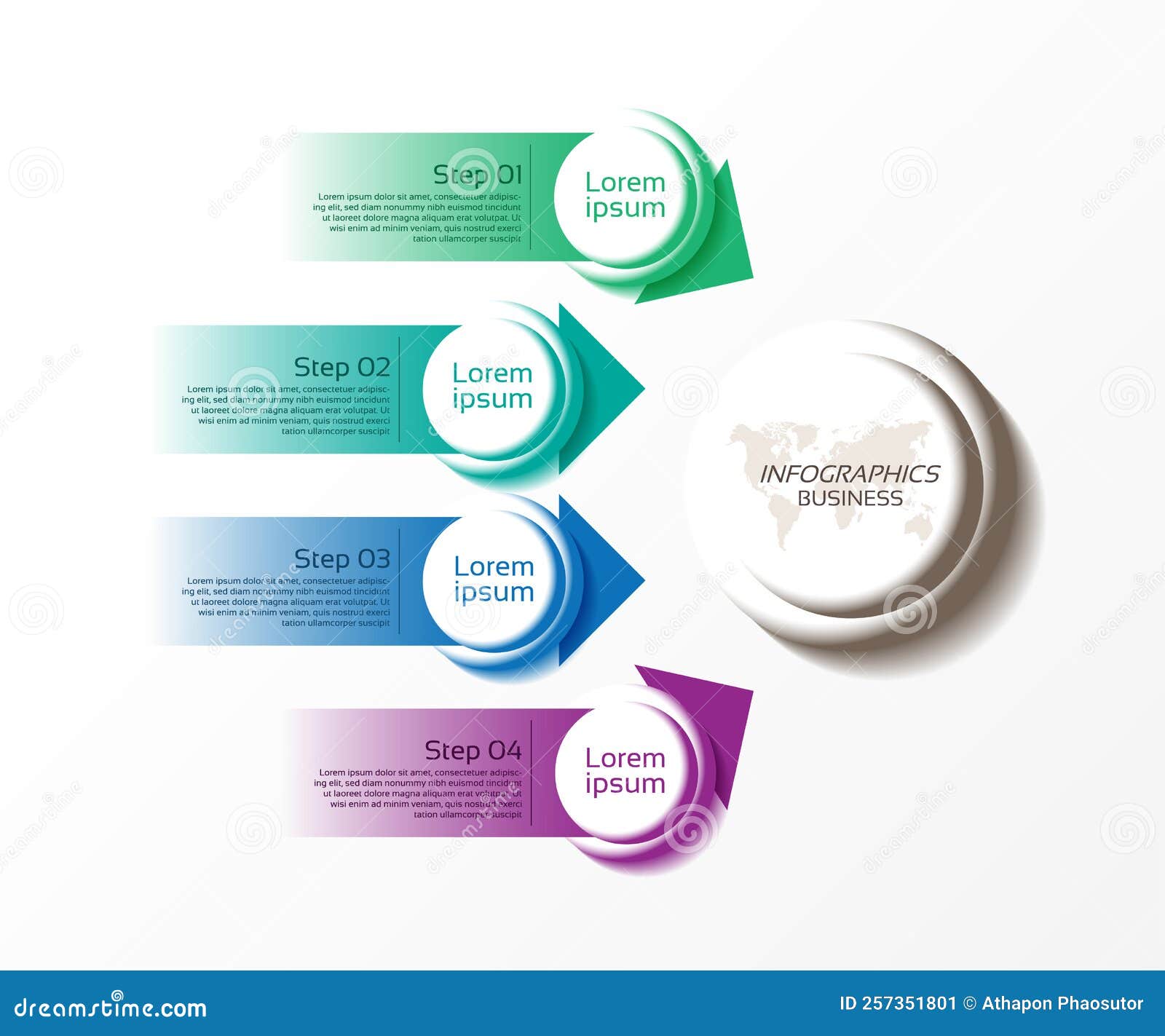 Circular Steps Infographics Template Design Stock Vector - Illustration ...