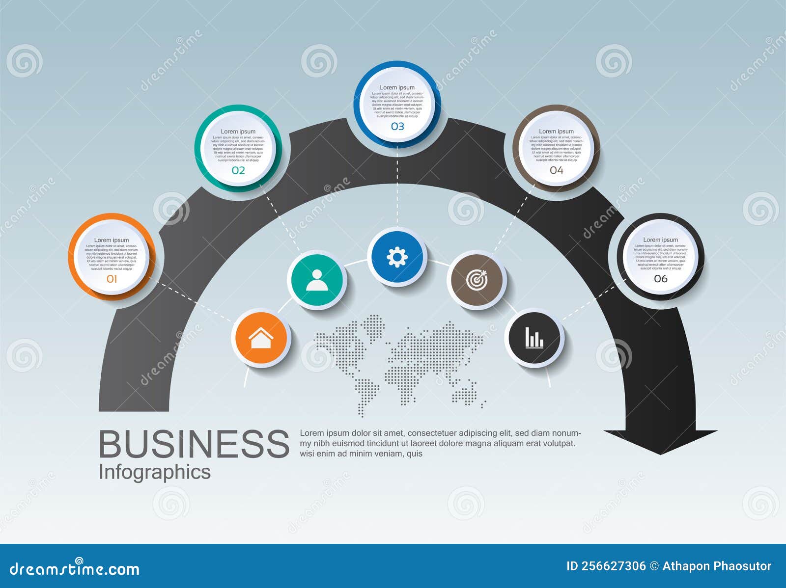 Circular Steps Infographics Template Design Stock Vector - Illustration ...