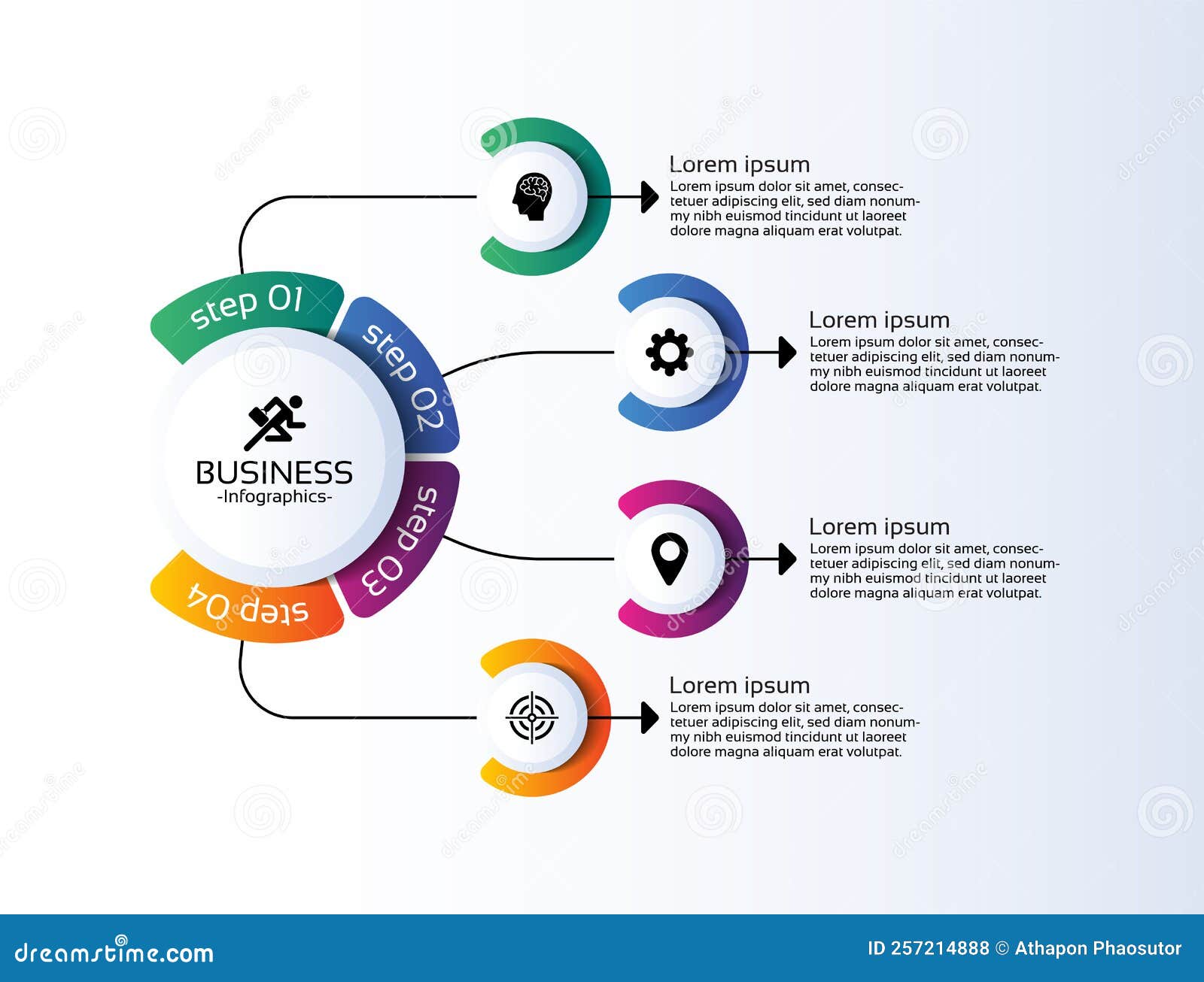 Circular Steps Infographics Template Design Stock Vector - Illustration ...