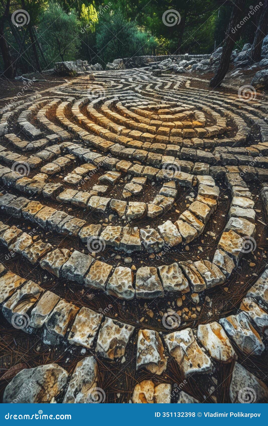 A Circular Stone Path in a Serene Forest Setting. Perfect for Nature ...