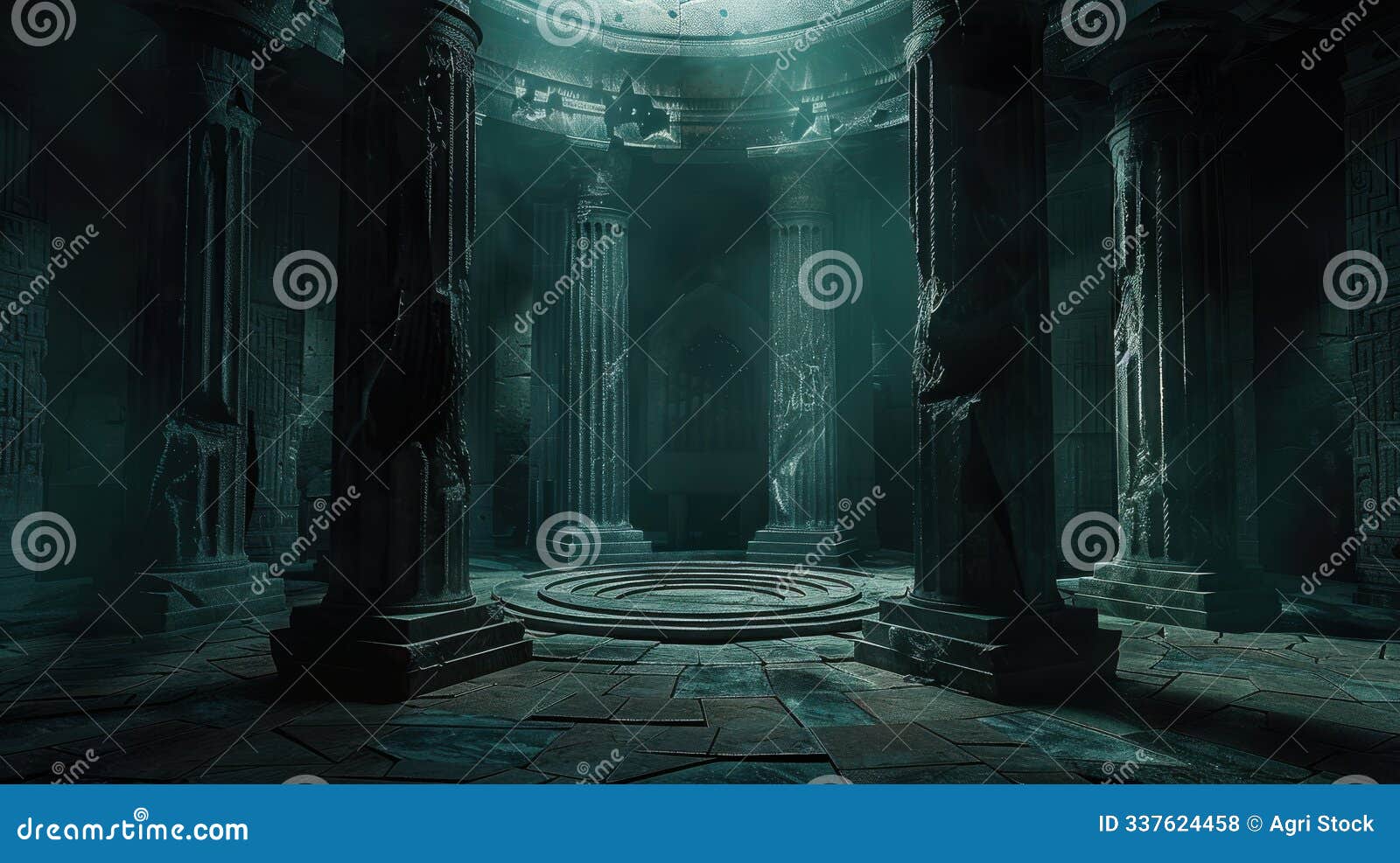 A Circular Stone Platform Surrounded by Tall Columns Stands in the ...