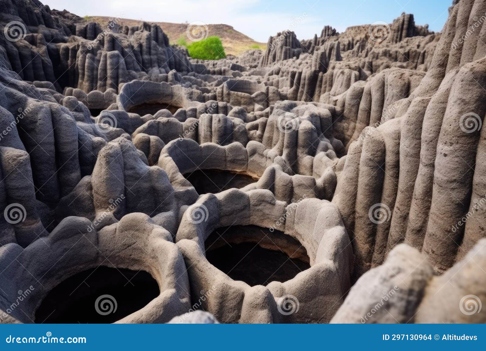 Circular Stone Shapes Formed by Erosion Stock Photo - Image of erosion ...
