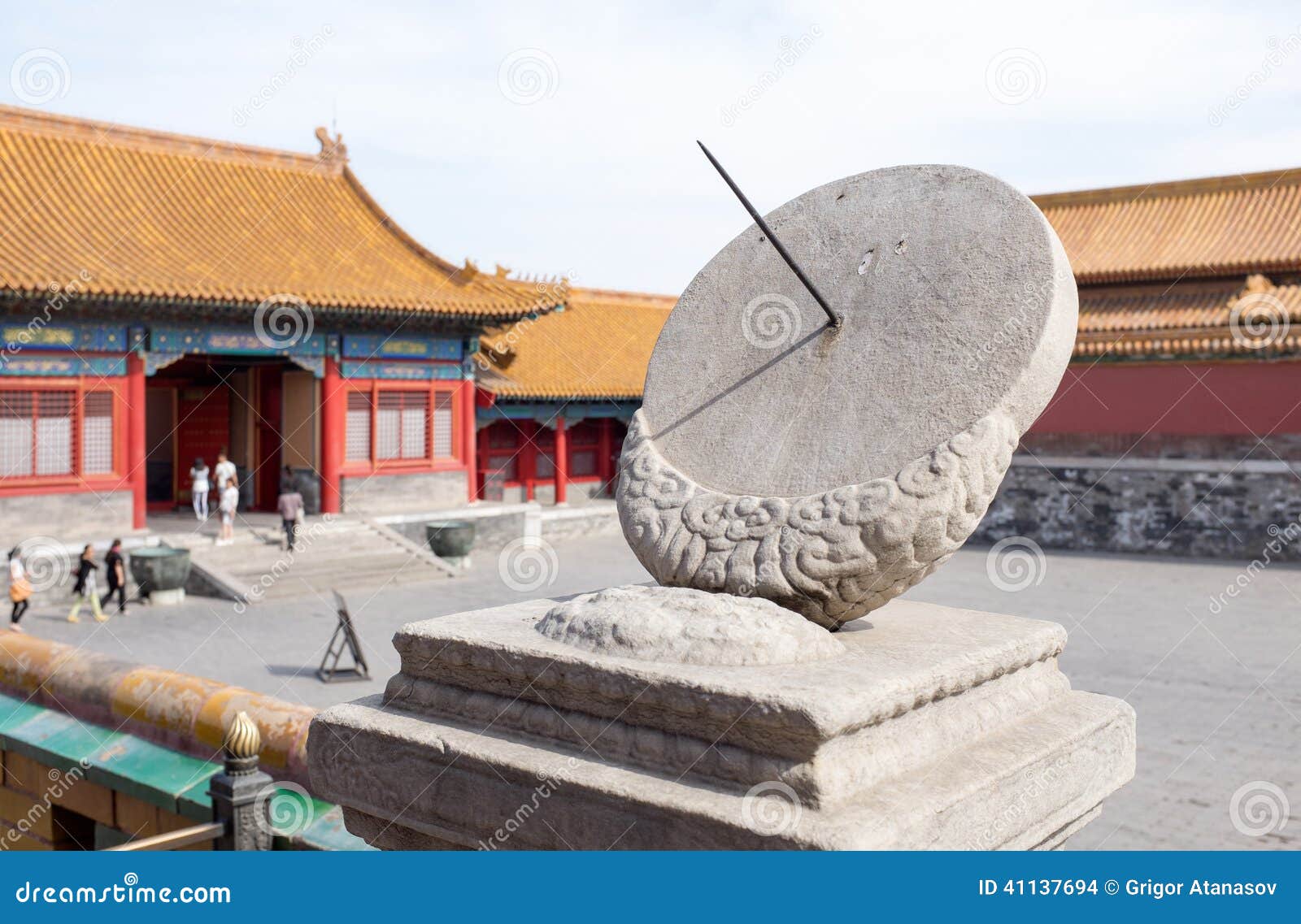 Circular stone sundial stock photo. Image of plinth, beijing - 41137694