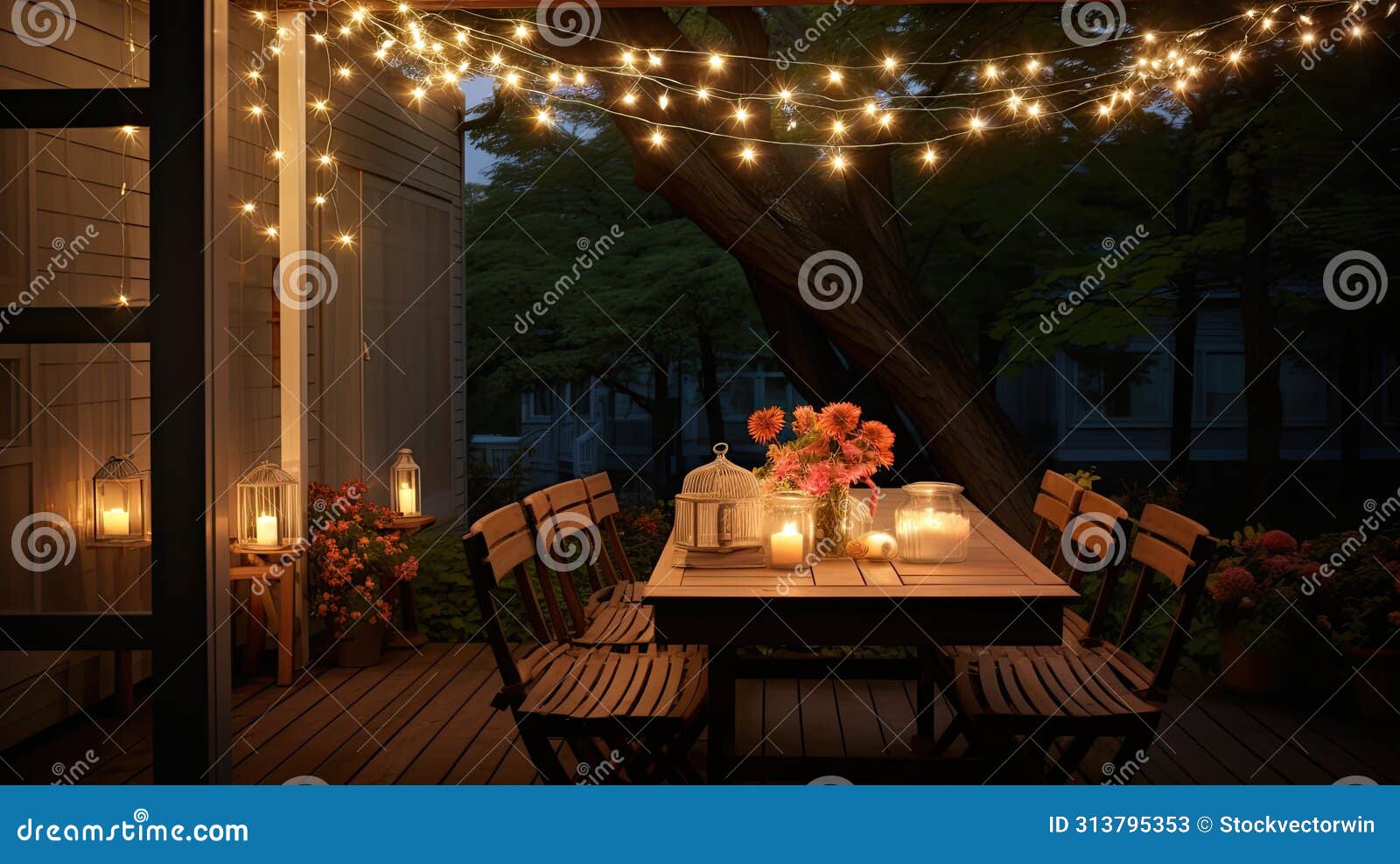 Circular String Lights Frame Stock Illustration - Illustration of area ...