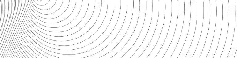 Circular Stripe Backgrounds. Abstract Radial Patterns with Black Lines ...