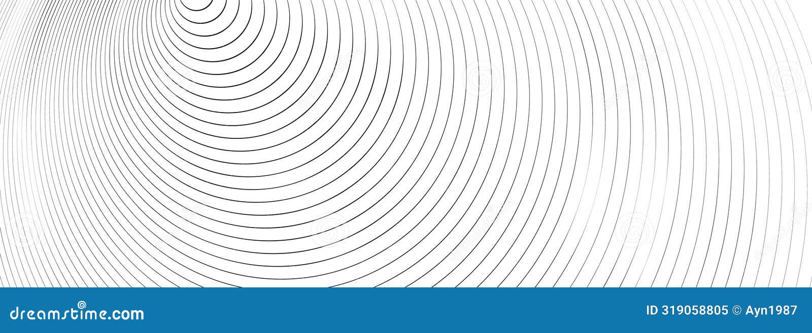 Circular Stripe Backgrounds. Abstract Radial Patterns with Black Lines ...