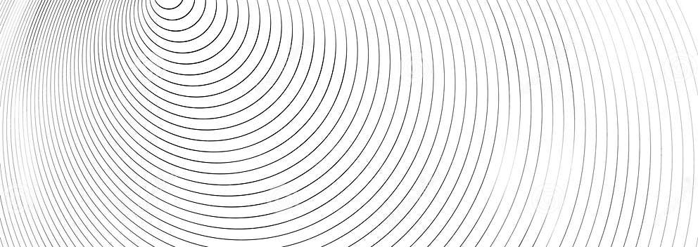 Circular Stripe Backgrounds. Abstract Radial Patterns with Black Lines ...